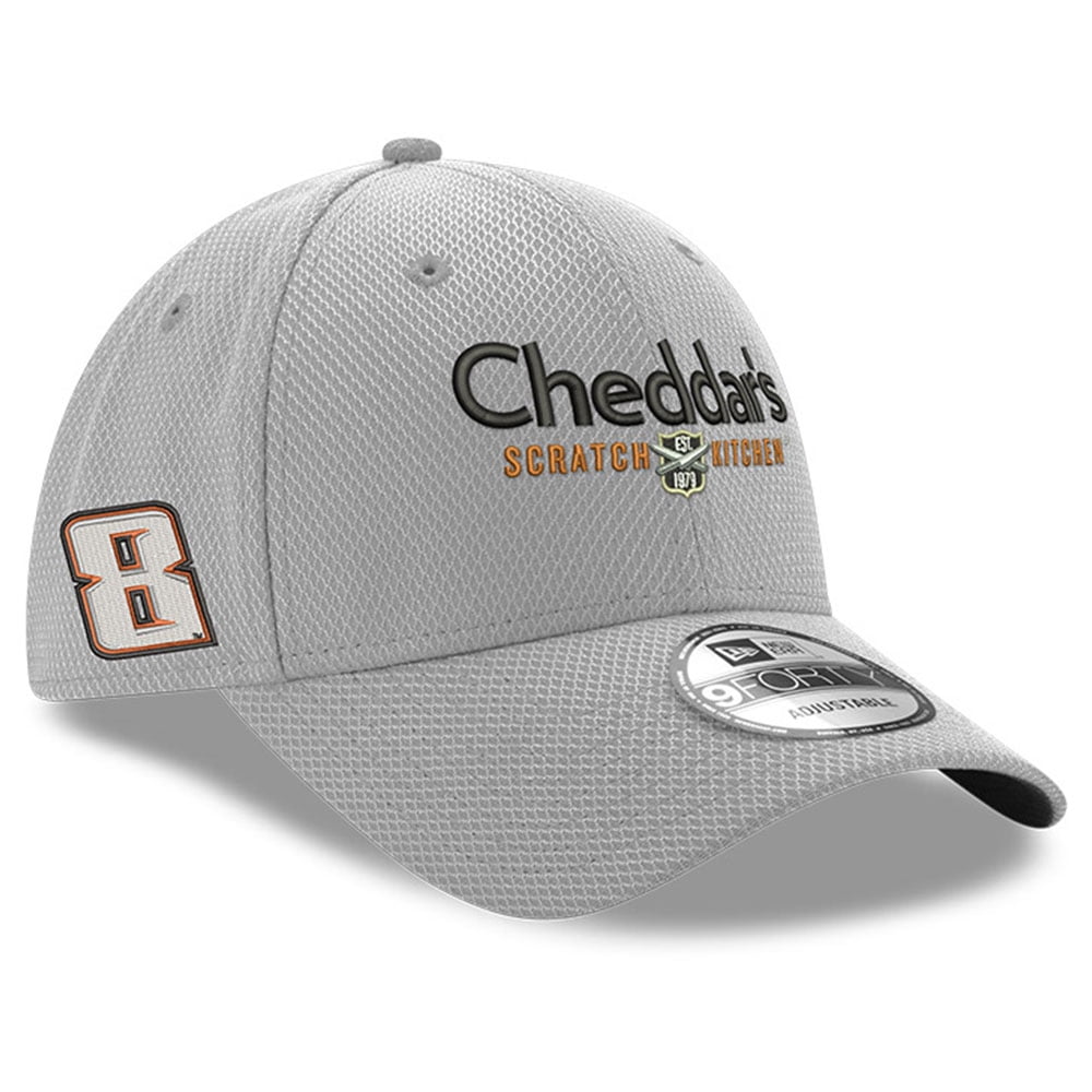 Men's New Era Gray Kyle Busch 9FORTY Cheddar's Snapback Adjustable Hat ...
