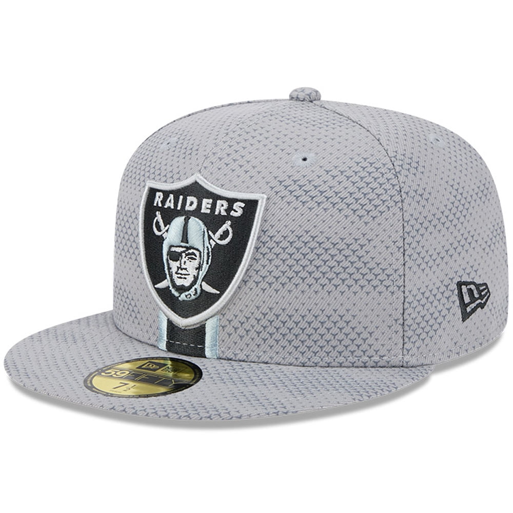 Men's New Era Gray Las Vegas Raiders 2024 Sideline 59FIFTY Fitted Hat ...