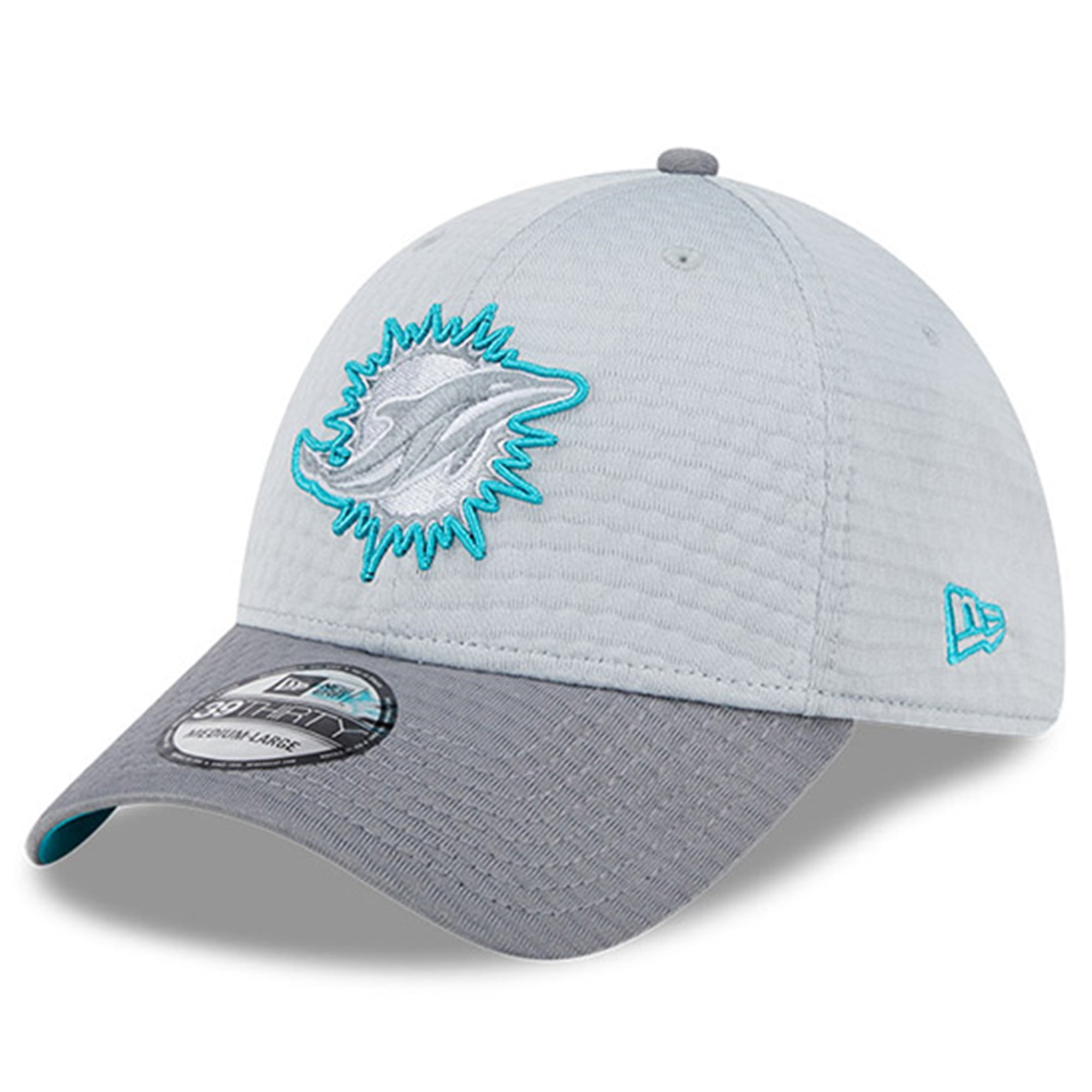 Men's New Era Gray Miami Dolphins 2024 NFL Training Camp 39THIRTY Flex ...