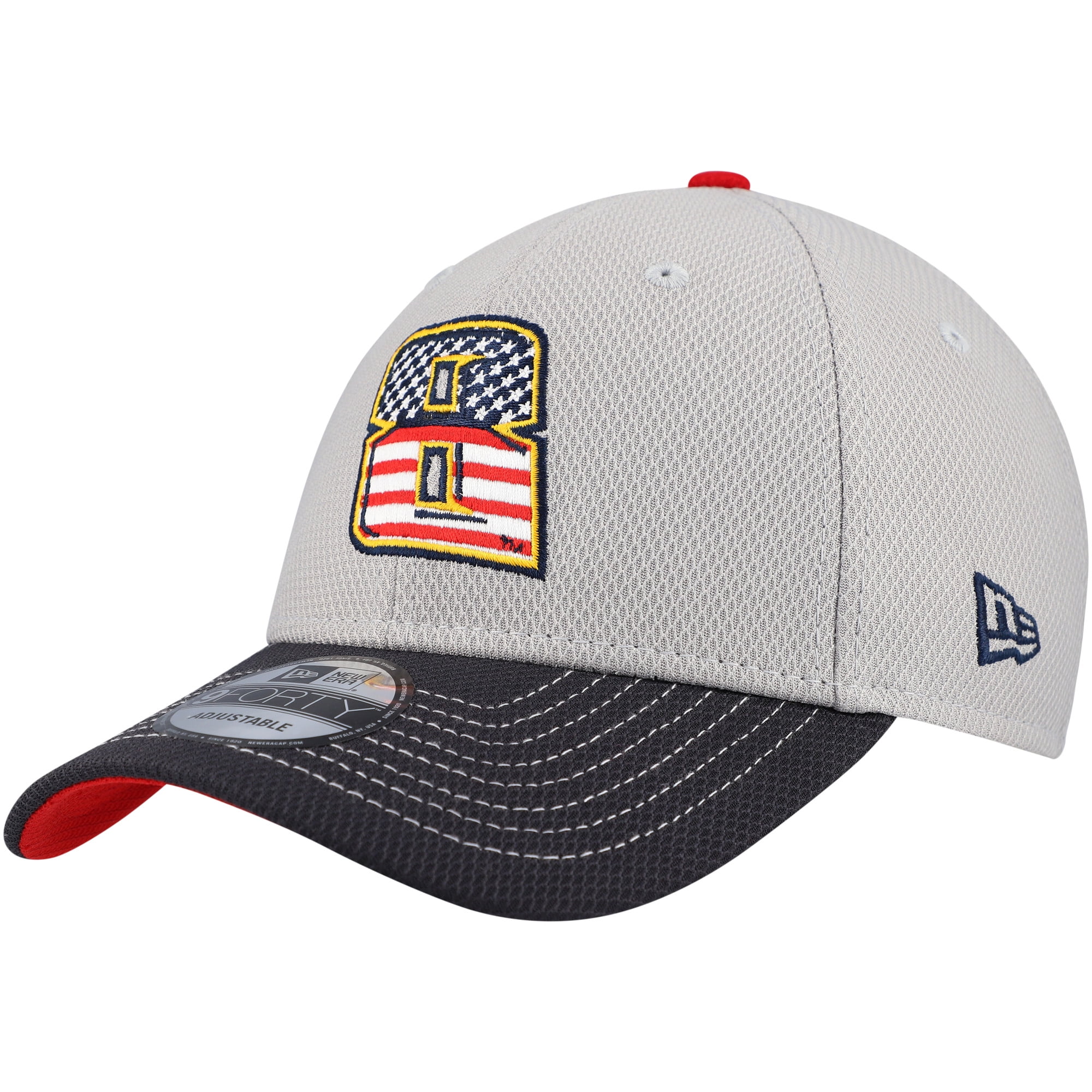 Men's New Era Gray/Navy Kyle Busch Salute 9FORTY Adjustable Hat ...