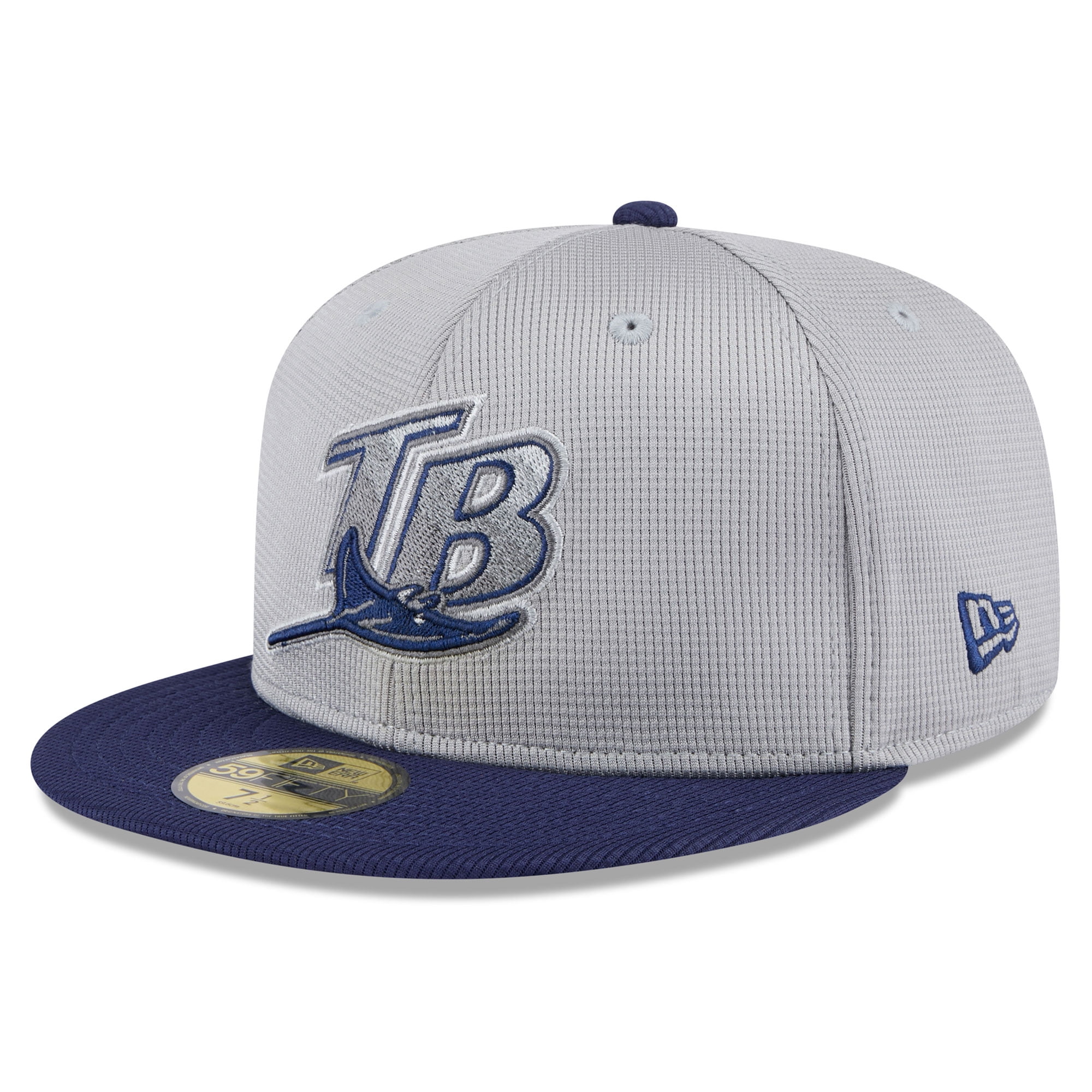Men's New Era Gray/Navy Tampa Bay Rays 2025 Batting Practice 59FIFTY ...