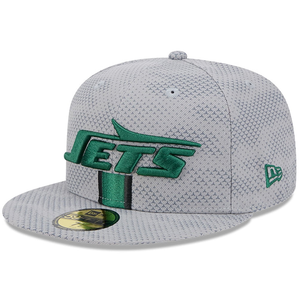 Men's New Era Gray New York Jets 2024 Sideline 59FIFTY Fitted Hat ...