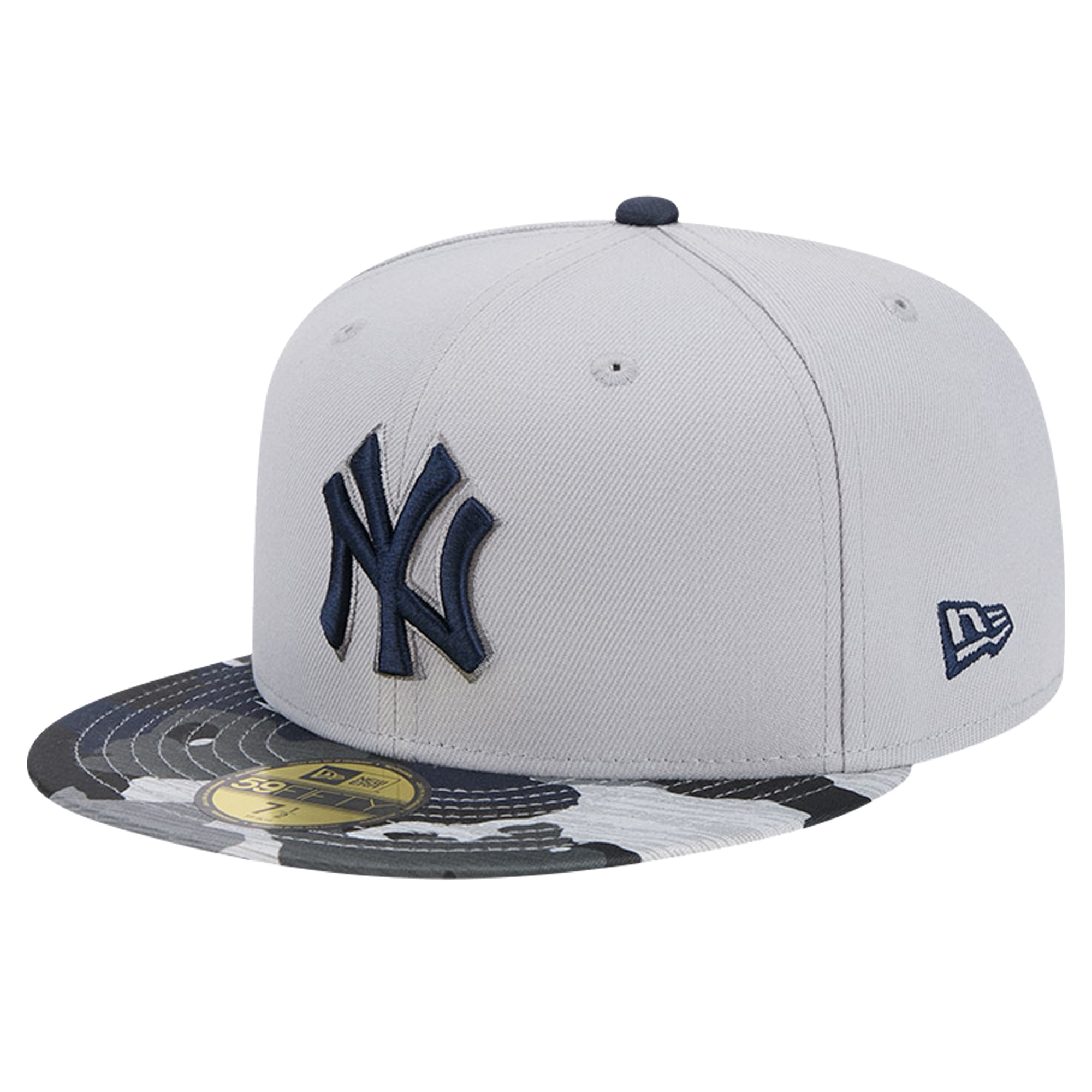 Men's New Era Gray New York Yankees Active Team Camo 59FIFTY Fitted Hat ...