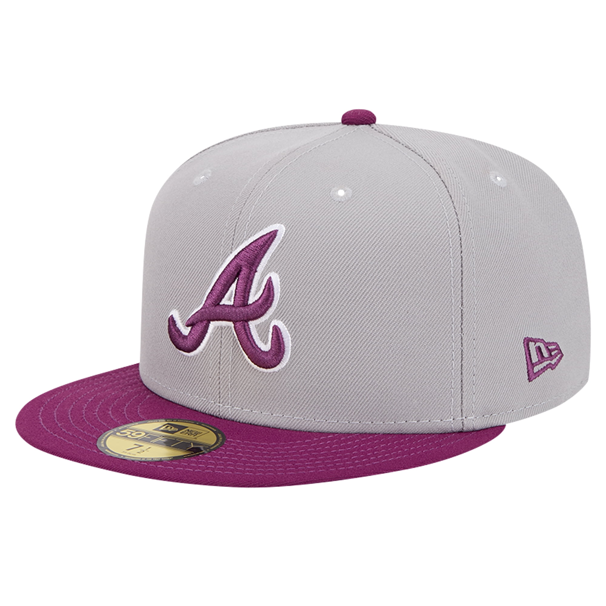 Men's New Era Gray/Purple Atlanta Braves Two-Tone Color Pack 59FIFTY ...