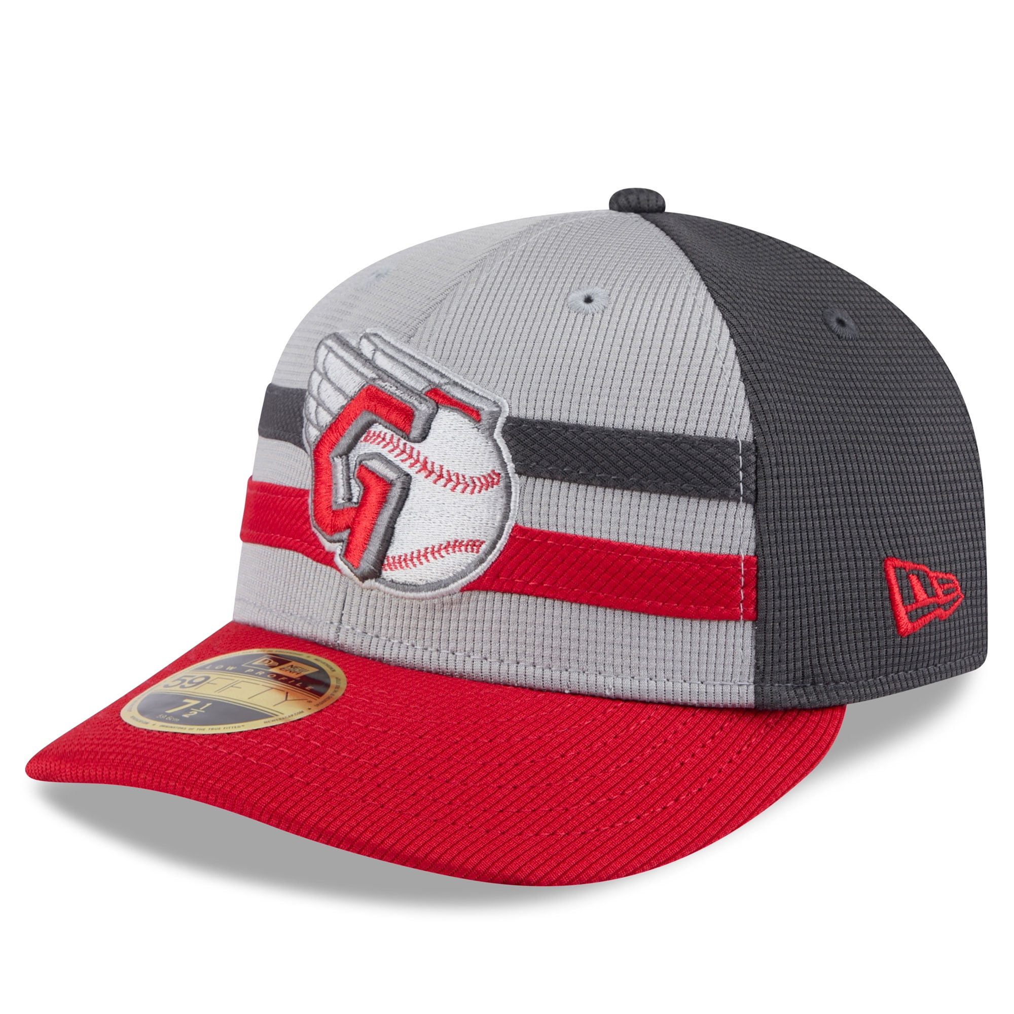 Men's New Era Gray/Red Cleveland Guardians 2025 Batting Practice Low ...