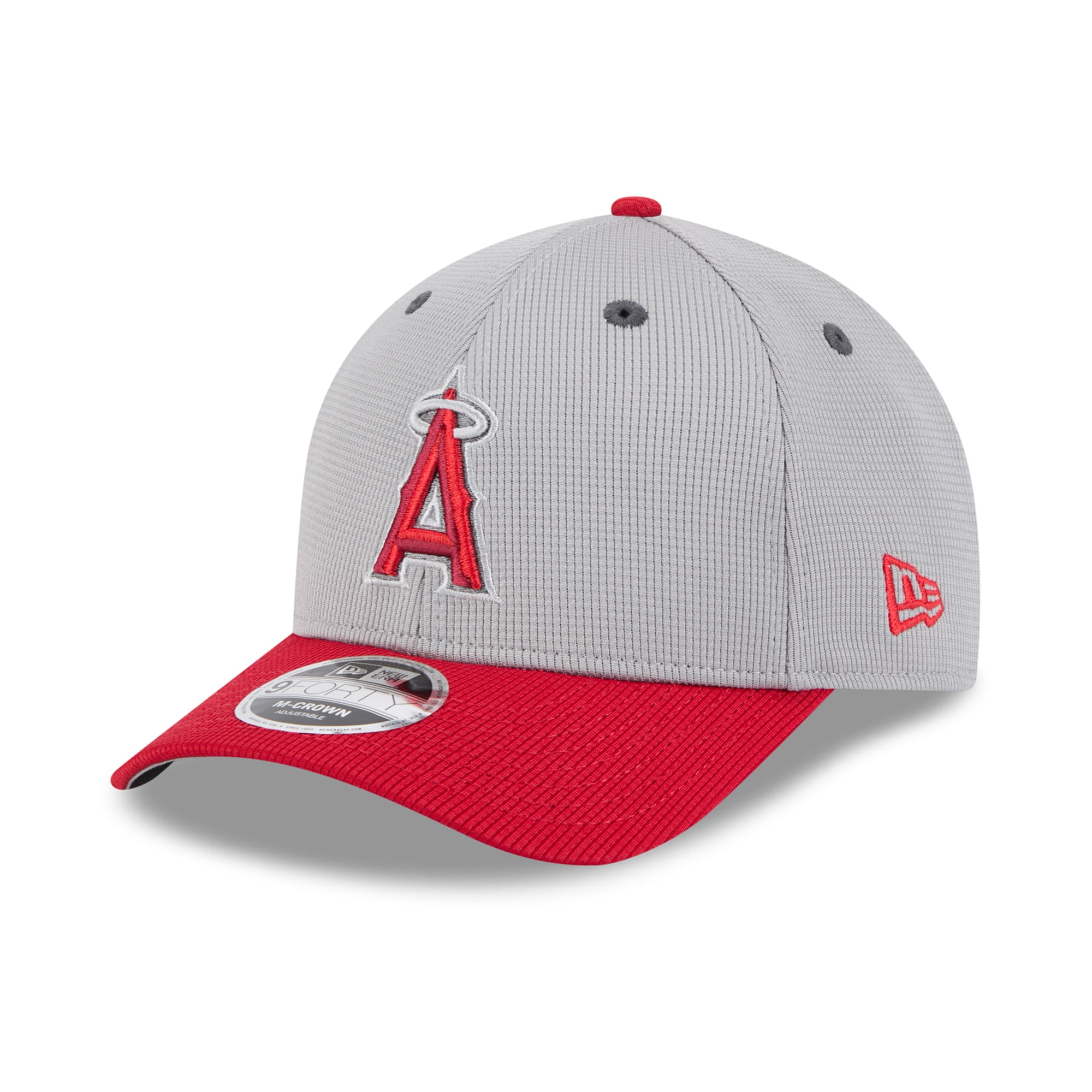 Men's New Era Gray/Red Los Angeles Angels 2025 Batting Practice 9FORTY ...
