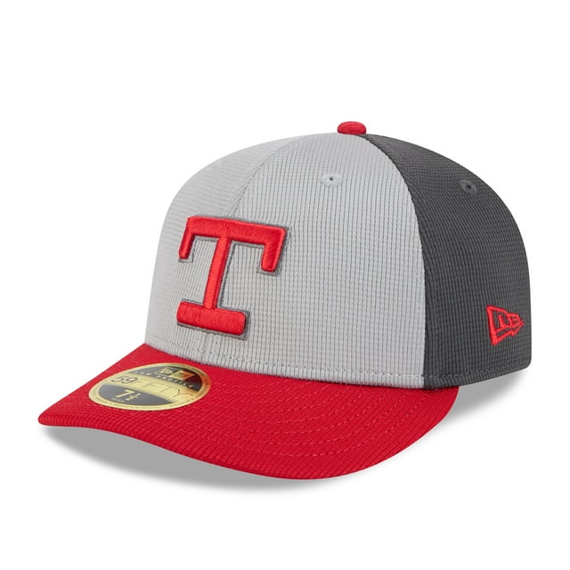 Men's New Era Gray/Red Texas Rangers 2025 Batting Practice Low Profile ...