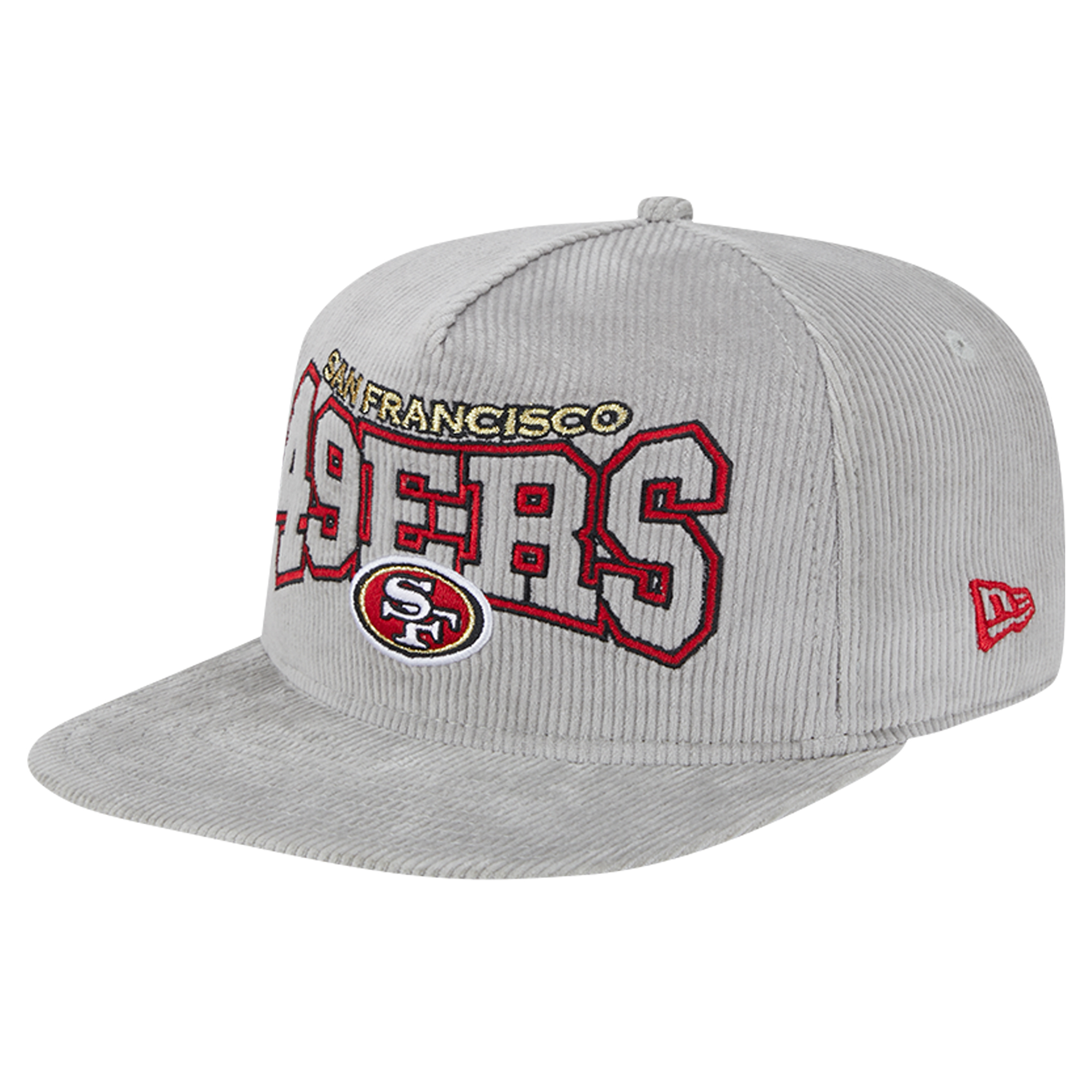 Men's New Era Gray San Francisco 49ers Corduroy-Golfer Adjustable Hat ...