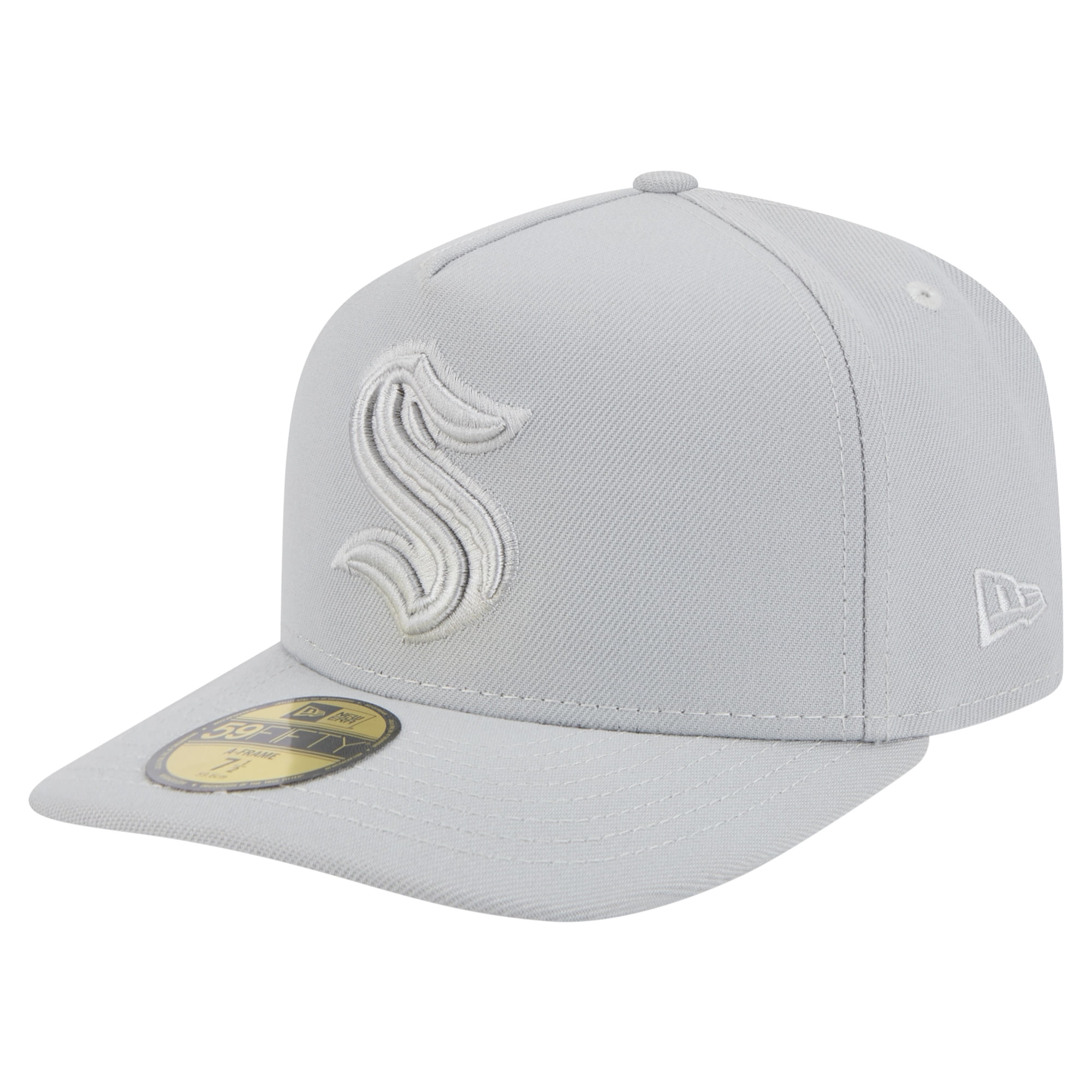 Men's New Era Gray Seattle Kraken Color Pack A-Frame 59FIFTY Fitted Hat ...