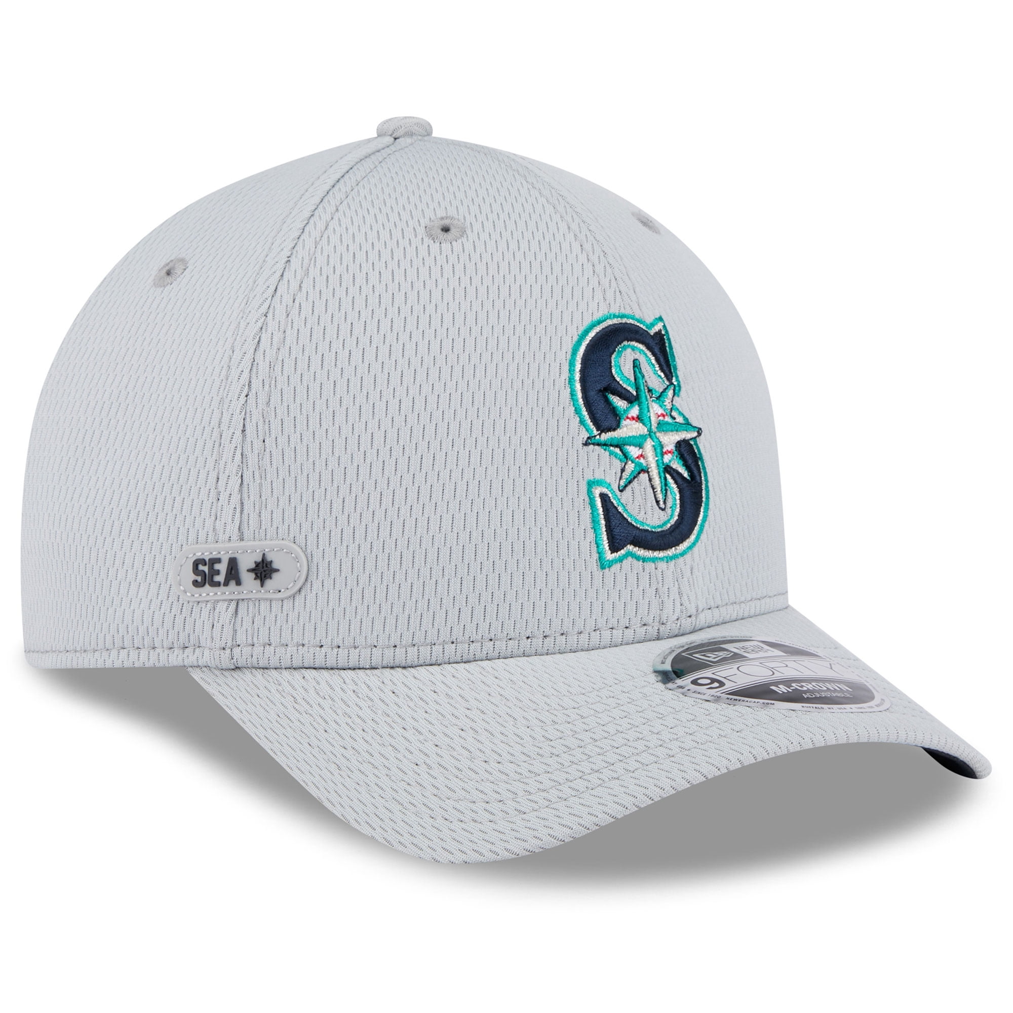 Men's New Era Gray Seattle Mariners 2025 MLB Clubhouse 9FORTY M-Crown ...