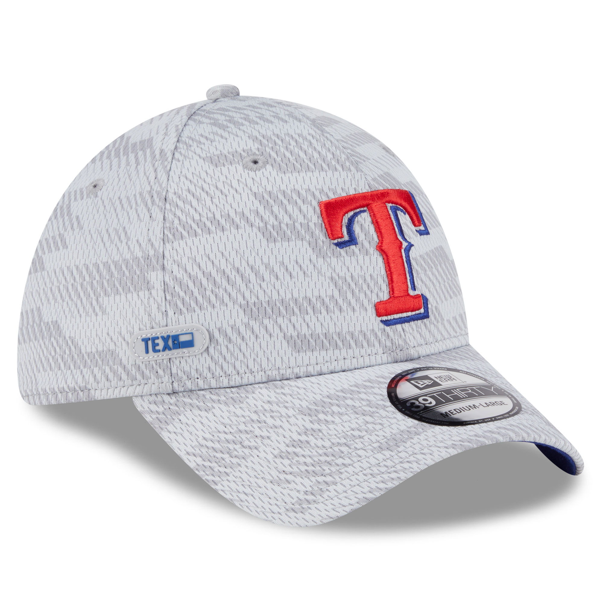 Men's New Era Gray Texas Rangers 2025 MLB Clubhouse 39THIRTY Flex Hat ...