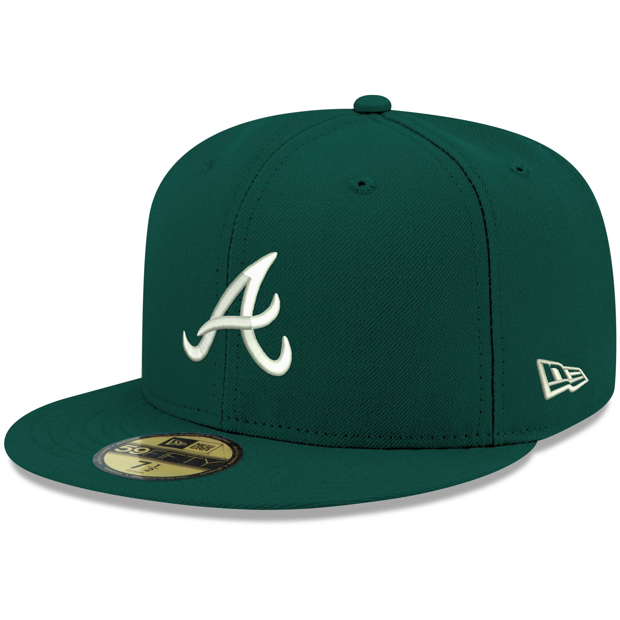 Men's New Era Green Atlanta Braves White Logo 59FIFTY Fitted Hat ...