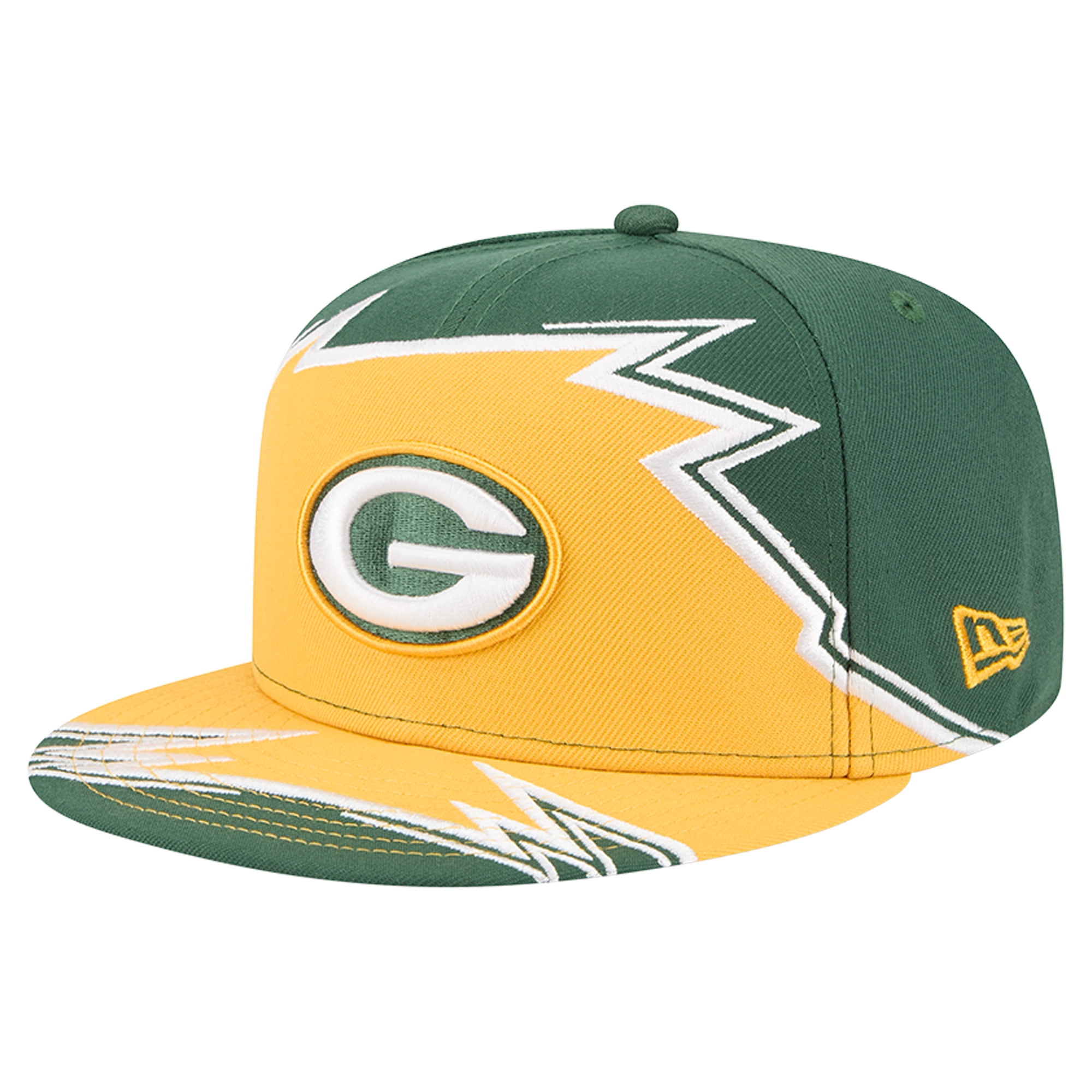 Men's New Era Green/Gold Green Bay Packers Break 59FIFTY Fitted Hat ...