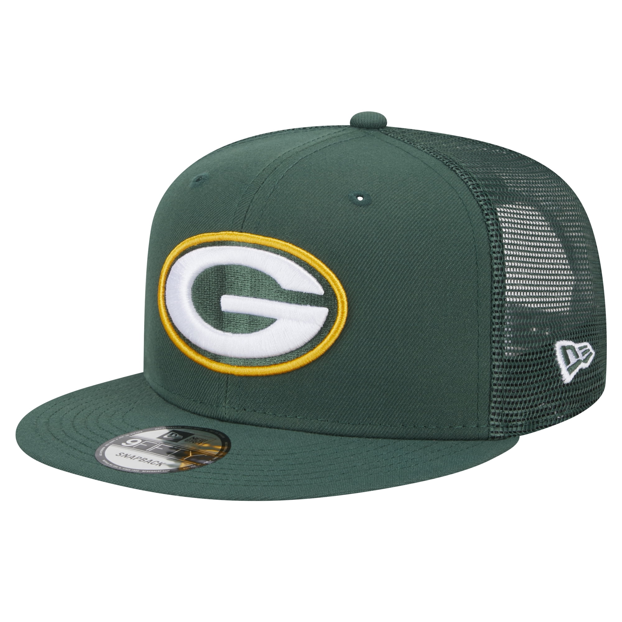 Men's New Era Green Green Bay Packers Main Trucker 9FIFTY Snapback Hat ...