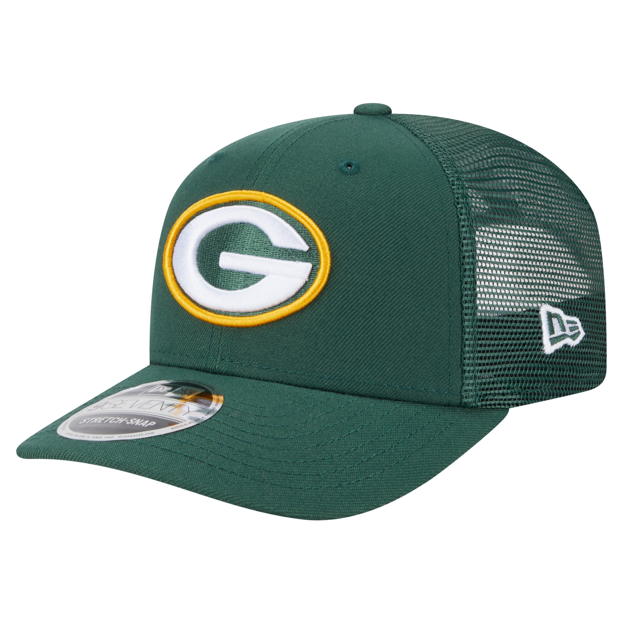 Men's New Era Green Green Bay Packers Main Trucker 9SEVENTY Stretch ...
