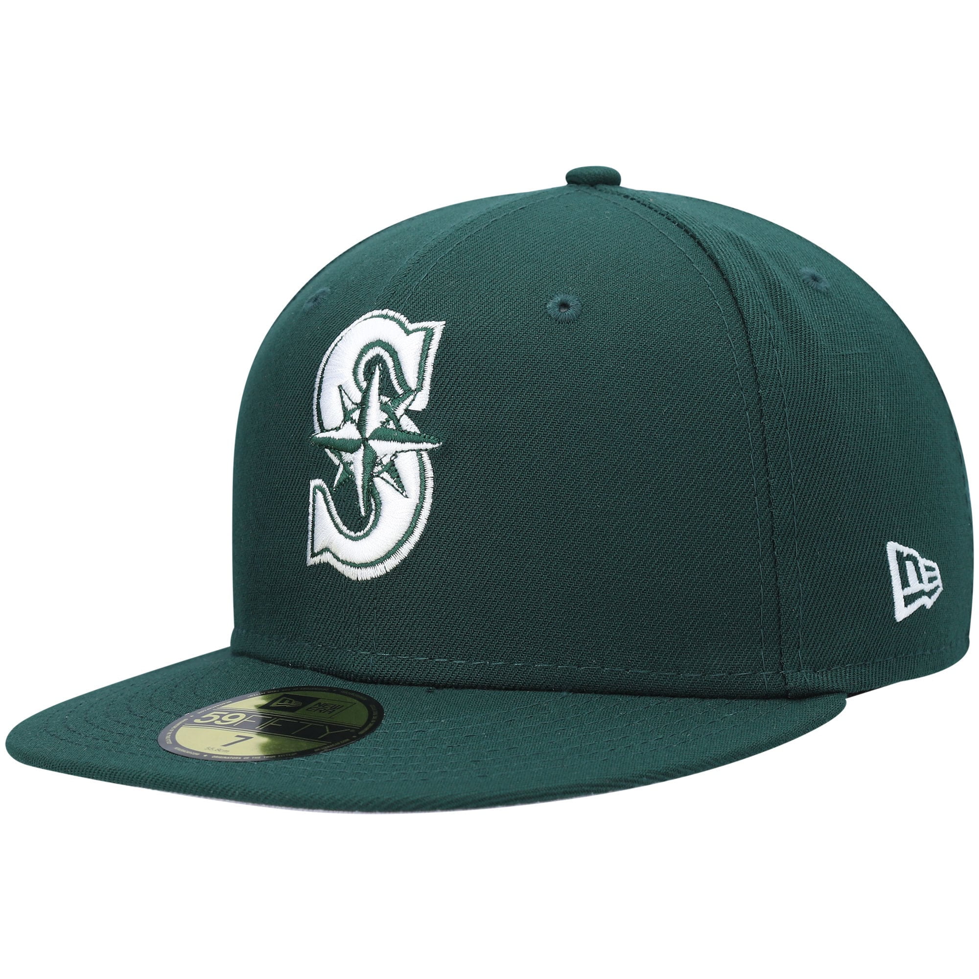Men's New Era Green Seattle Mariners White Logo 59FIFTY Fitted Hat ...