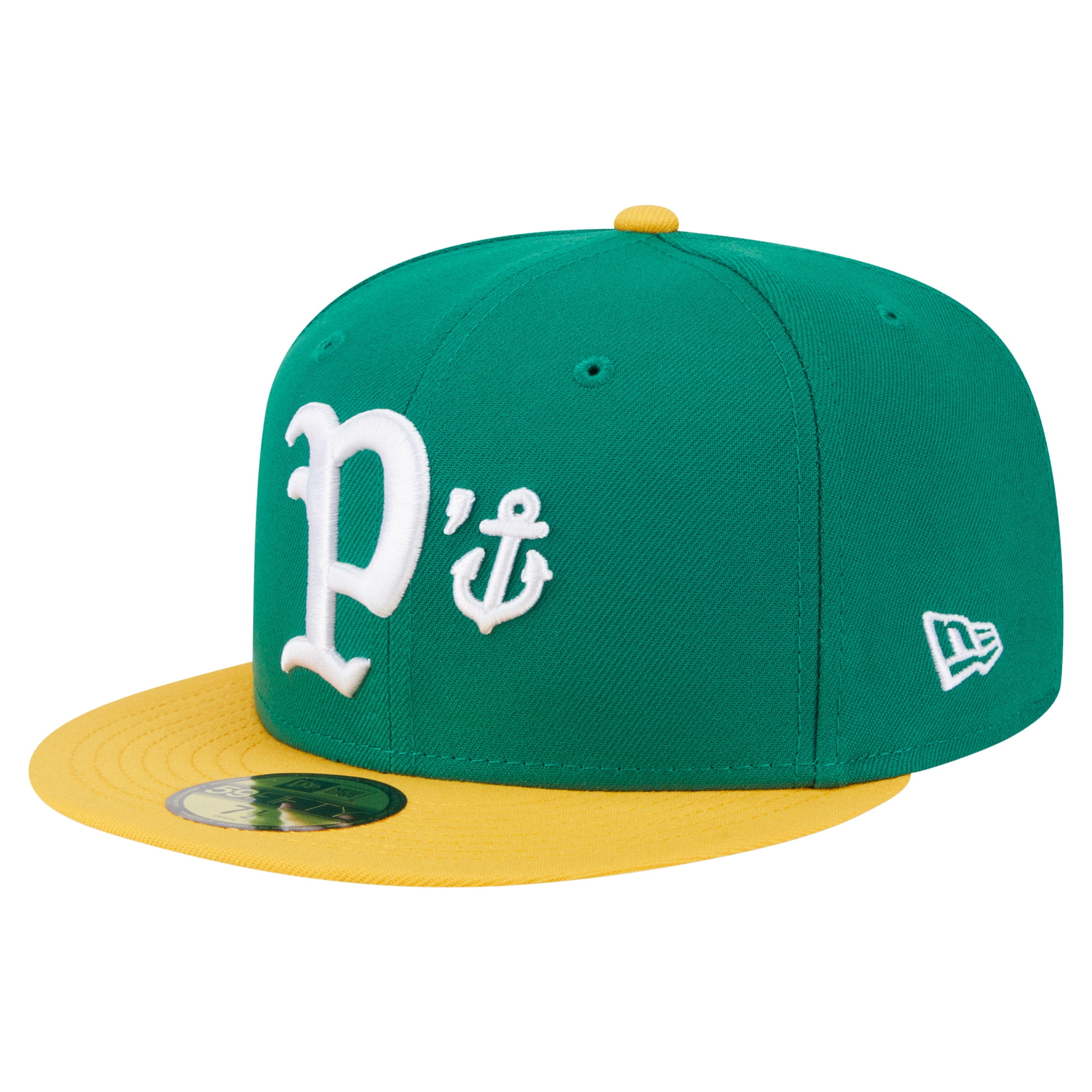 Men's-New Era Green/Yellow Stockton Ports Authentic Collection 59FIFTY ...