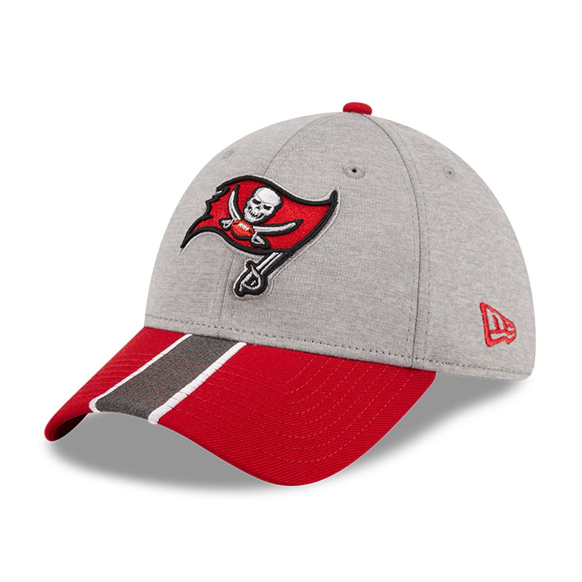 Men's New Era Heather Gray/Red Tampa Bay Buccaneers Striped 39THIRTY ...
