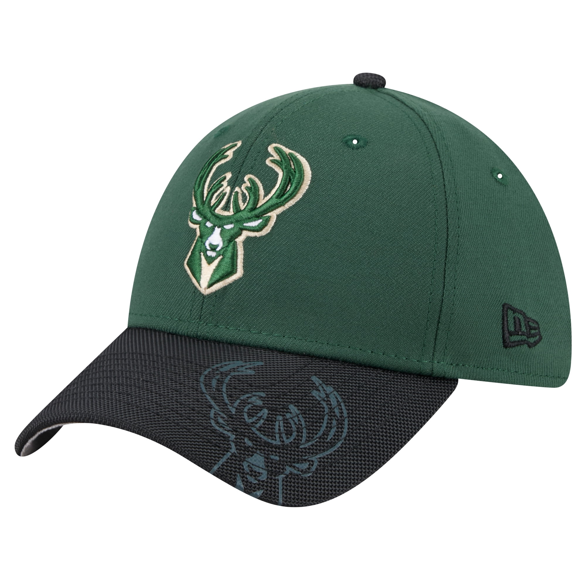 Men's New Era Hunter Green Milwaukee Bucks Sport Night Visor Hit ...