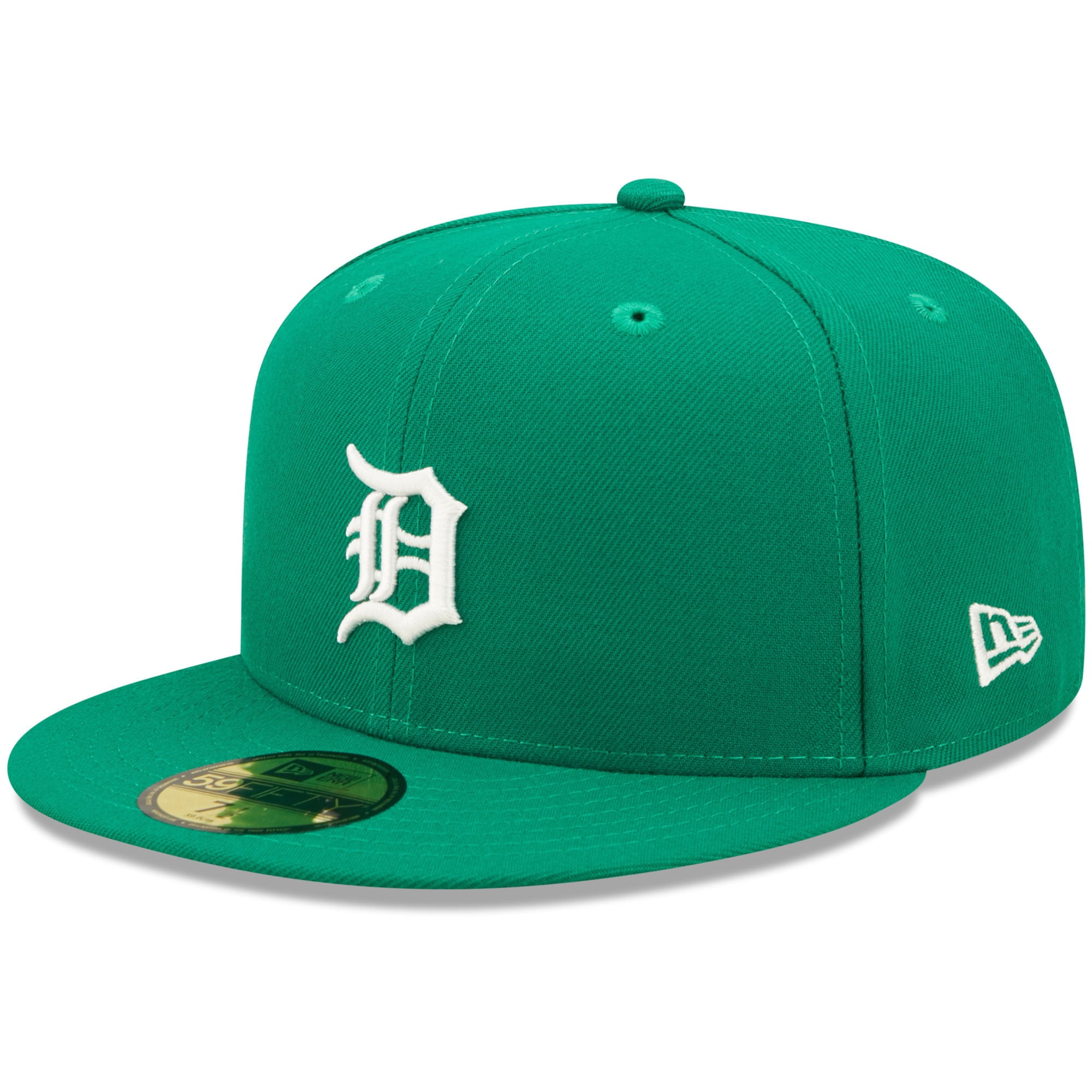 Men's New Era Kelly Green Detroit Tigers White Logo 59FIFTY Fitted Hat ...
