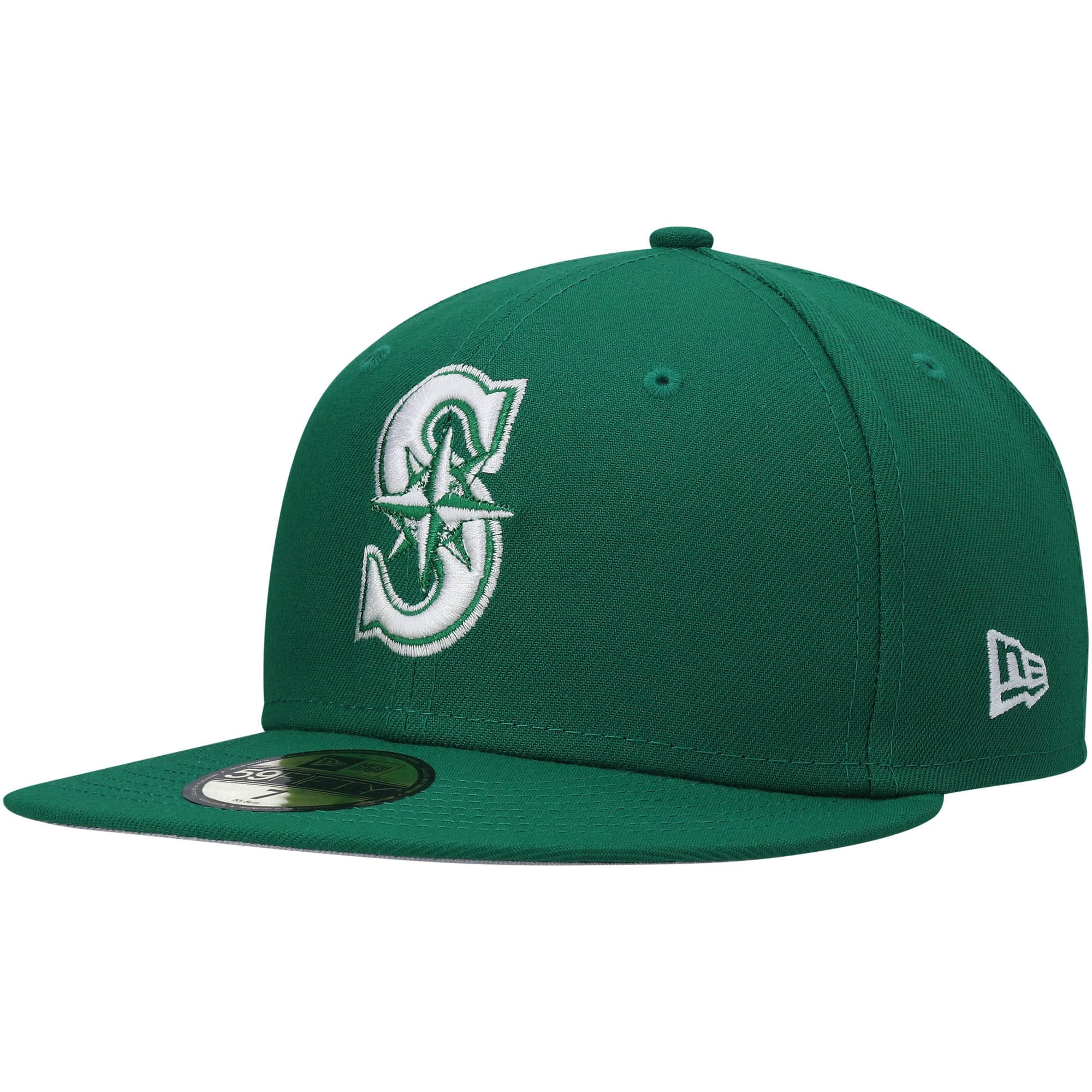 Men's New Era Kelly Green Seattle Mariners White Logo 59FIFTY Fitted ...