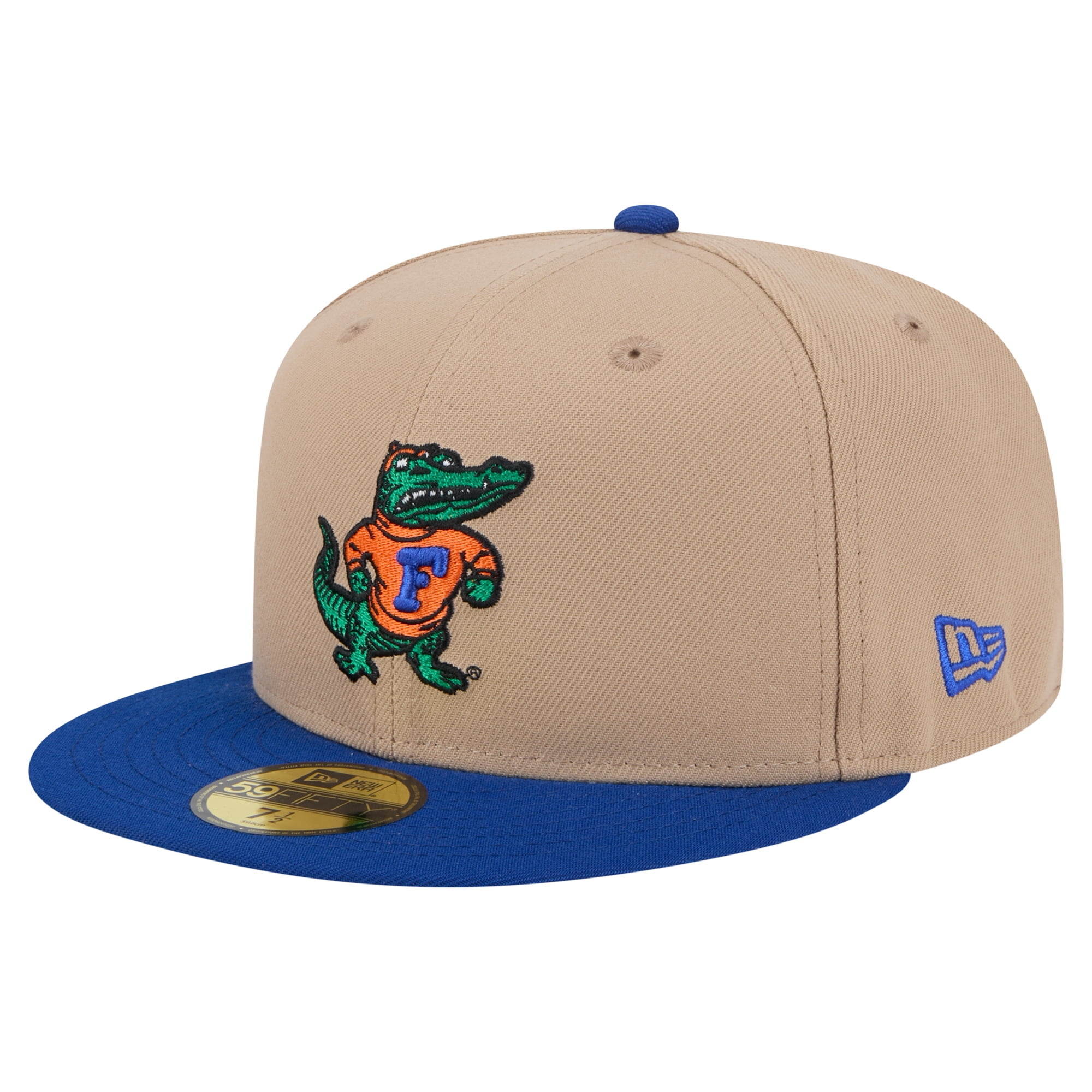 Men's New Era Khaki Florida Gators Throwback Two-Tone 59FIFTY Fitted ...