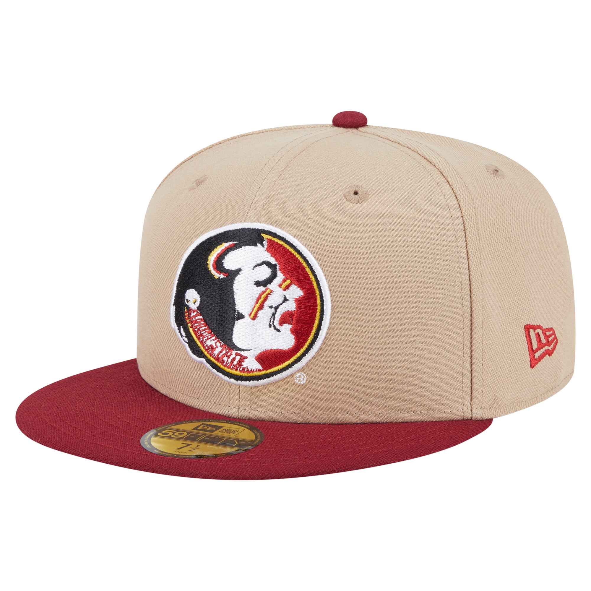 Men's New Era Khaki Florida State Seminoles Throwback Two-Tone 59FIFTY ...
