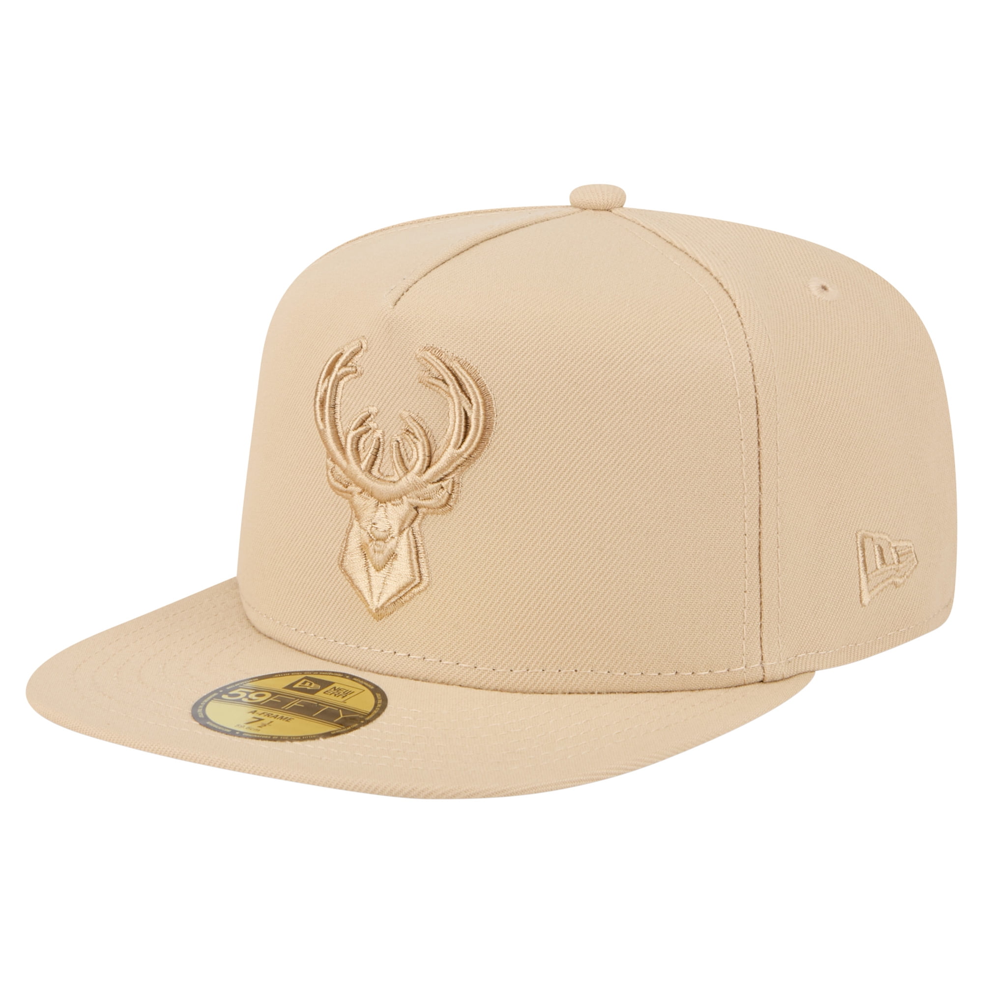 Men's New Era Khaki Milwaukee Bucks Color Pack A-Frame 59FIFTY Fitted ...
