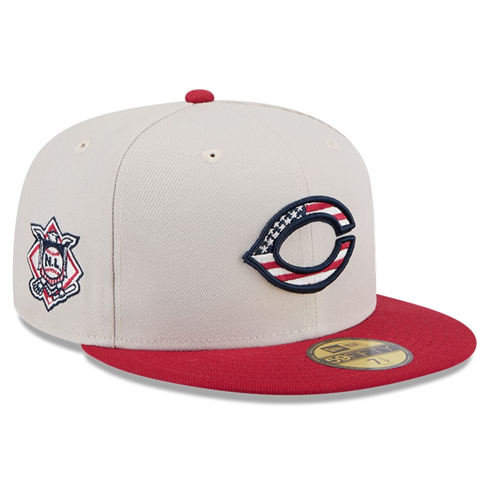 Men's New Era Khaki/Red Cincinnati Reds 2024 Fourth of July 59FIFTY ...