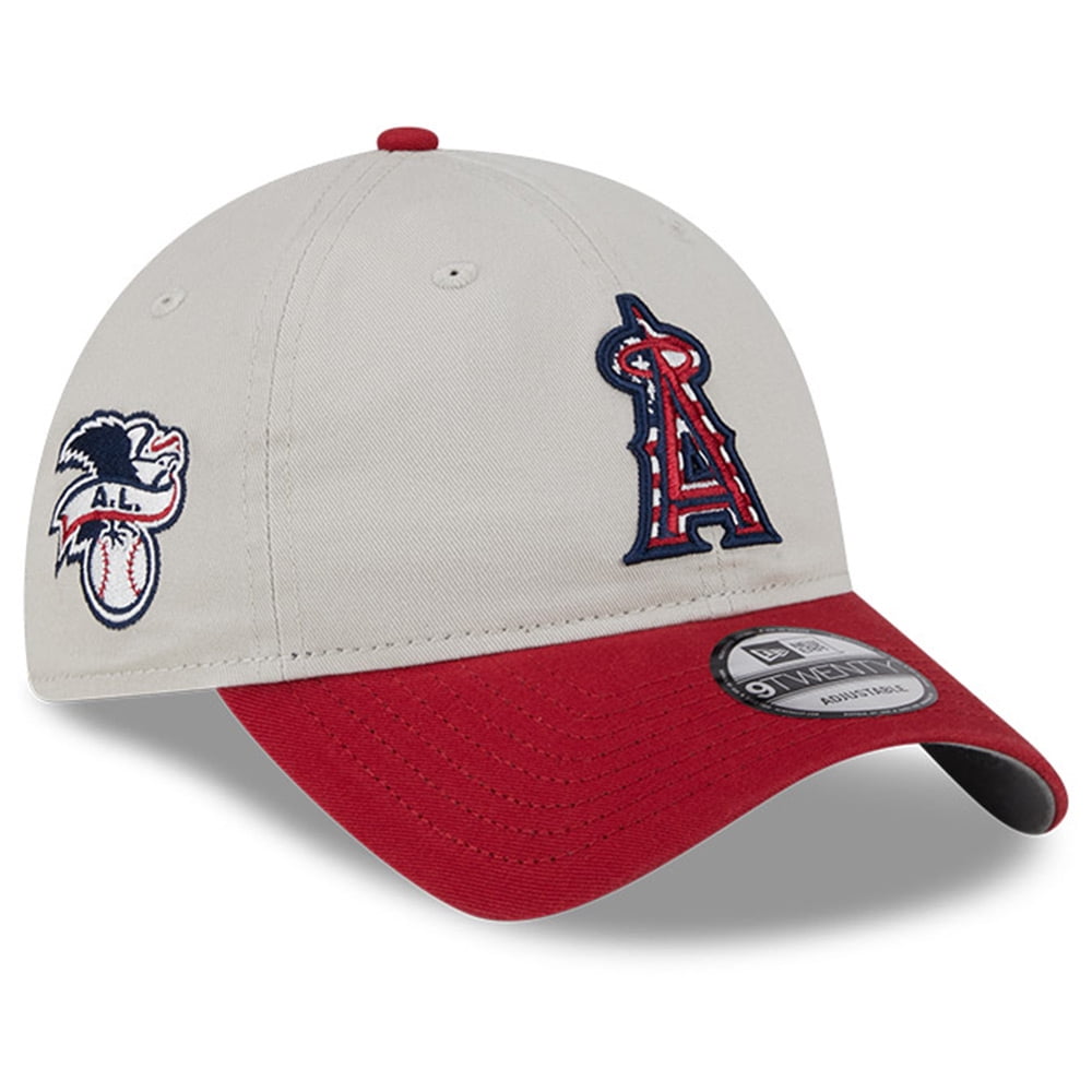 Men's New Era Khaki/Red Los Angeles Angels 2024 Fourth of July 9TWENTY ...
