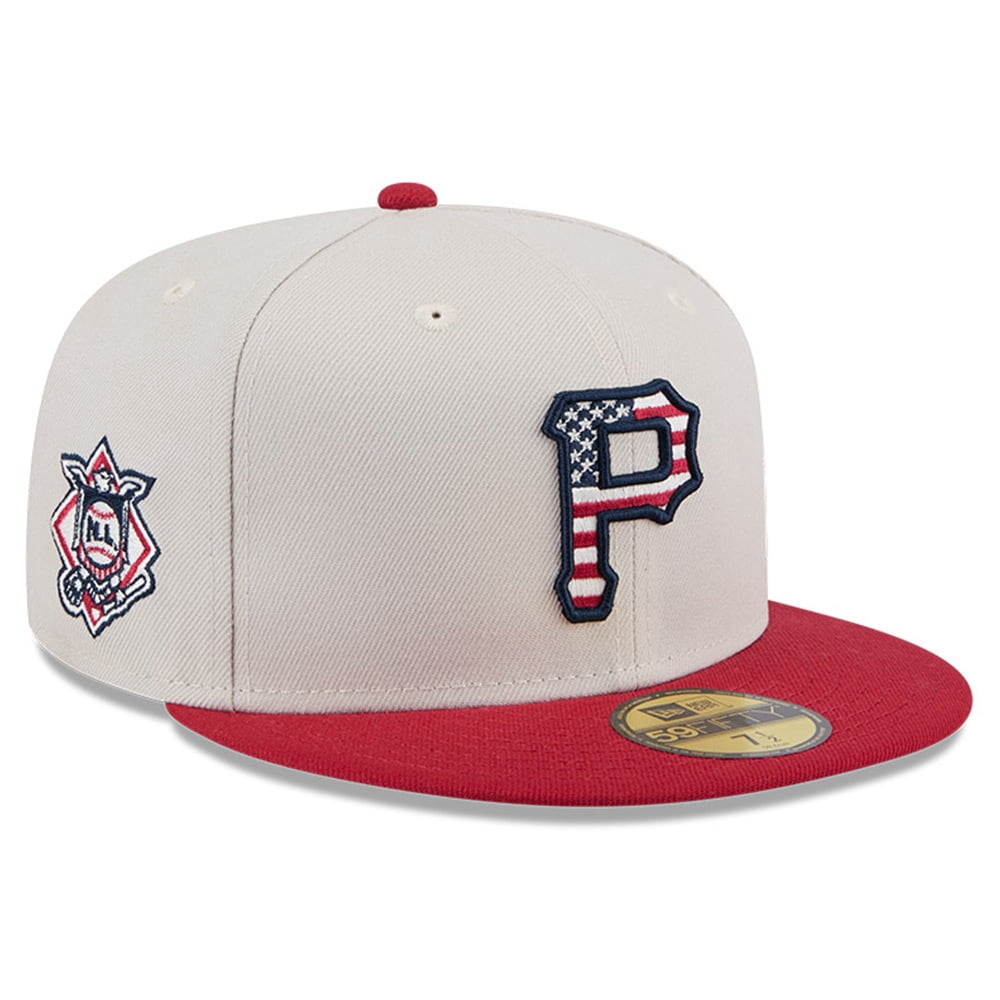 Men's New Era Khaki/Red Pittsburgh Pirates 2024 Fourth of July 59FIFTY ...