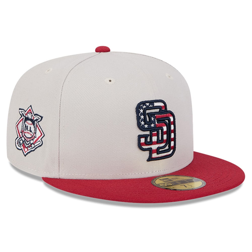 Men's New Era Khaki/Red San Diego Padres 2024 Fourth of July 59FIFTY ...