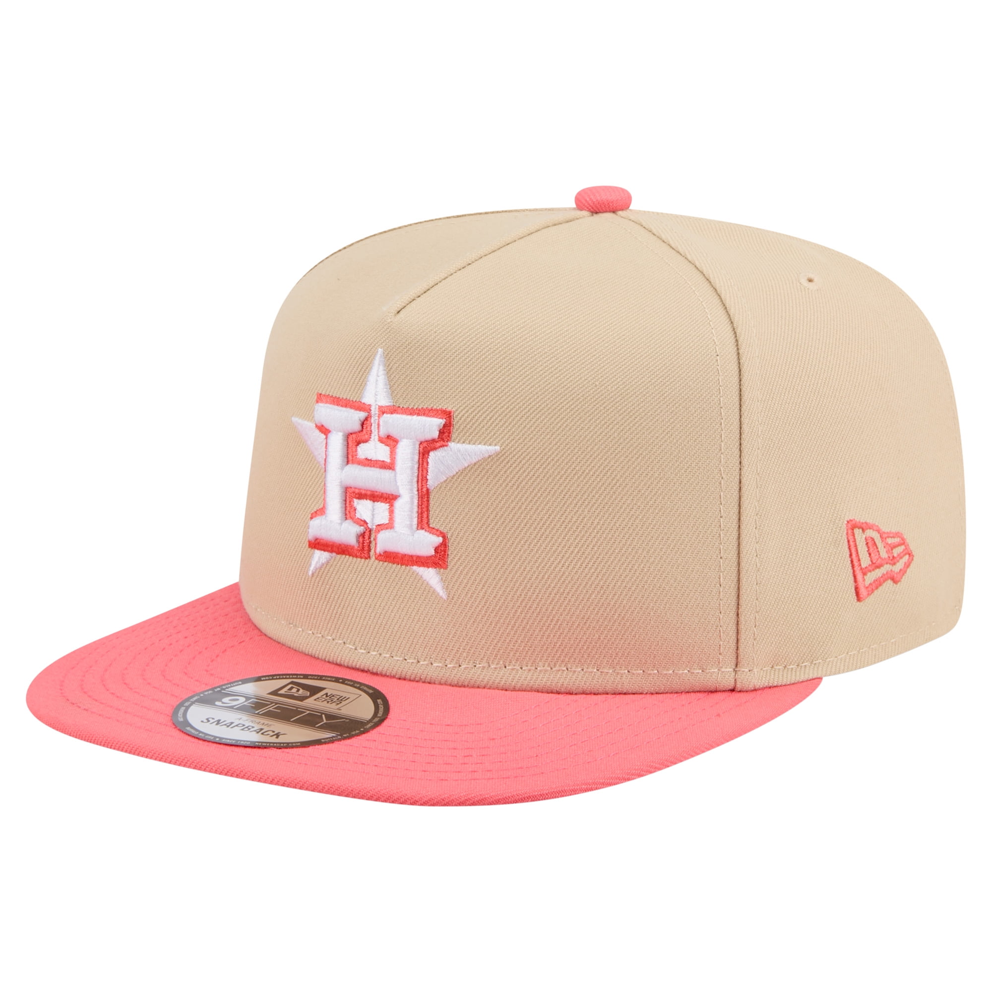 Men's New Era Light Beige/Coral Houston Astros Color Pack A-Frame ...