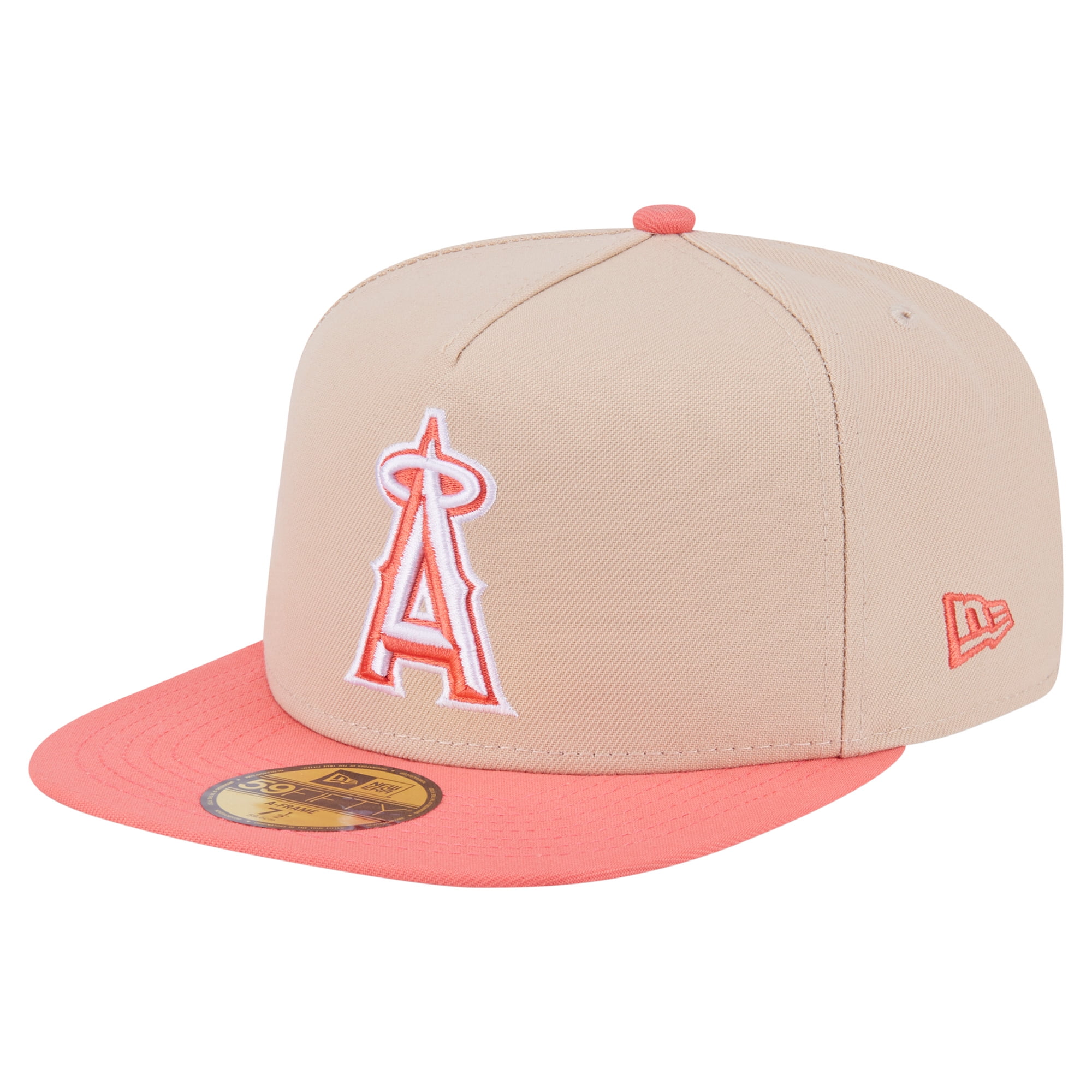 Men's New Era Light Beige/Coral Los Angeles Angels Two-Tone Color Pack ...