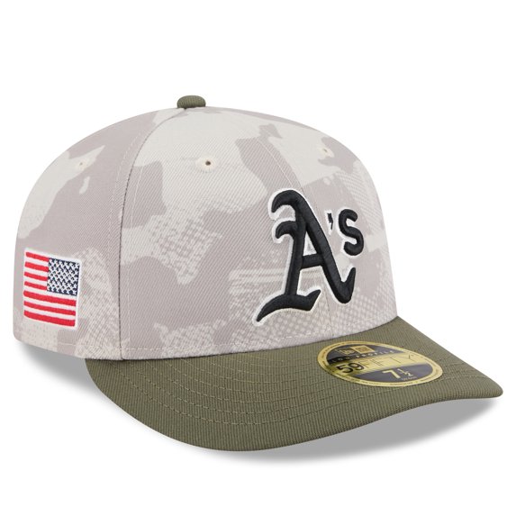 Men's New Era Light Beige/Olive Athletics 2025 Armed Forces Day Low ...
