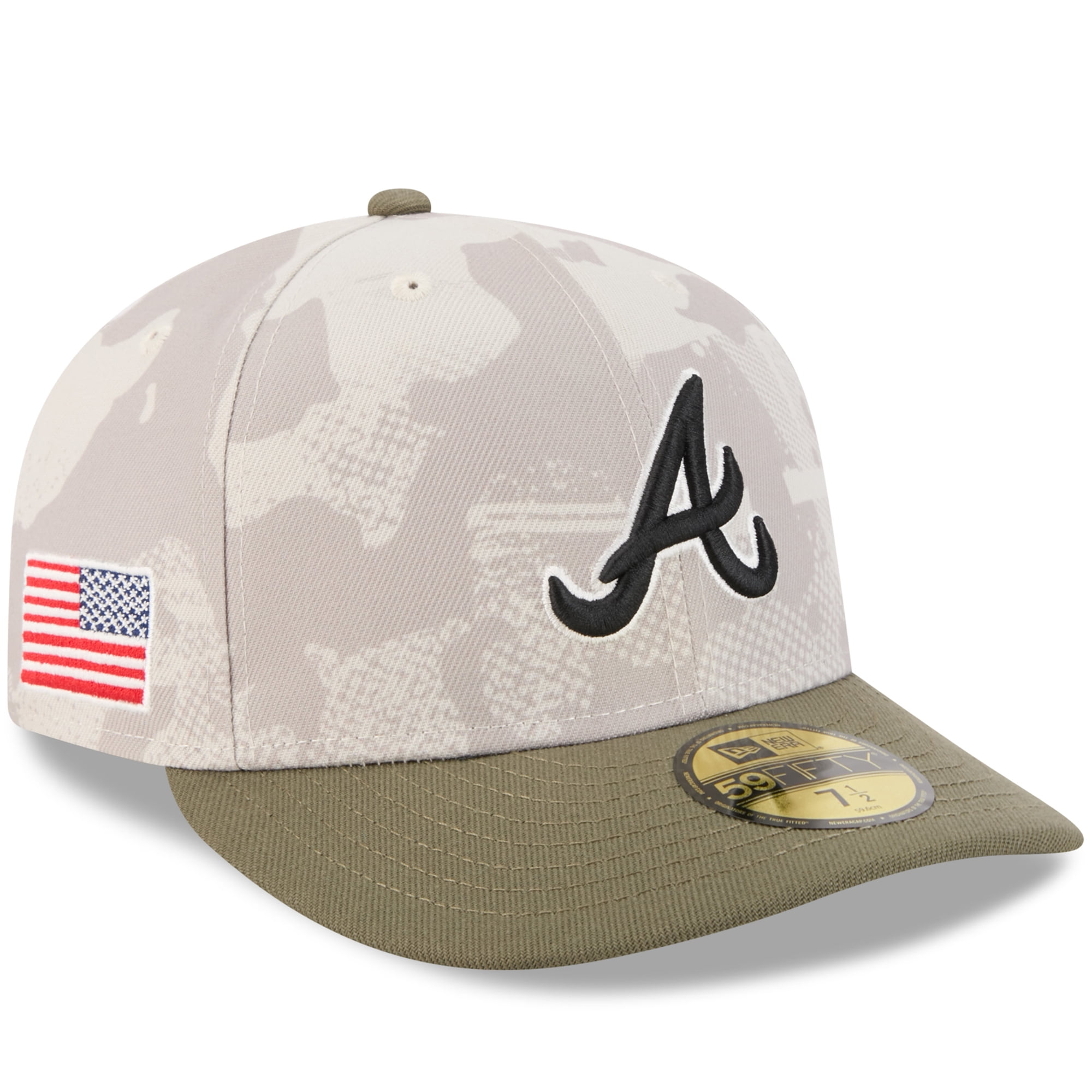 Men's New Era Light Beige/Olive Atlanta Braves 2025 Armed Forces Day ...