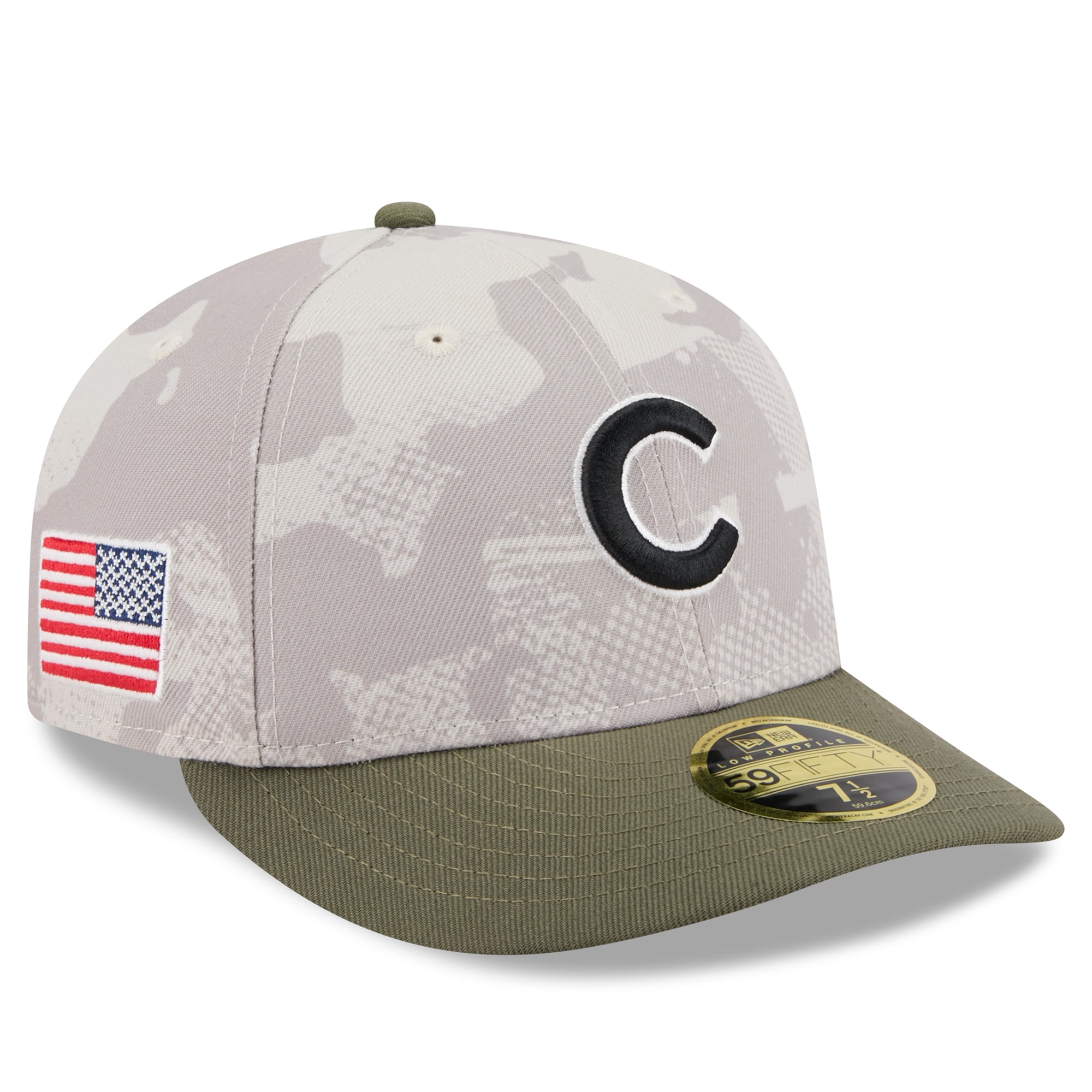 Men's New Era Light Beige/Olive Chicago Cubs 2025 Armed Forces Day Low ...