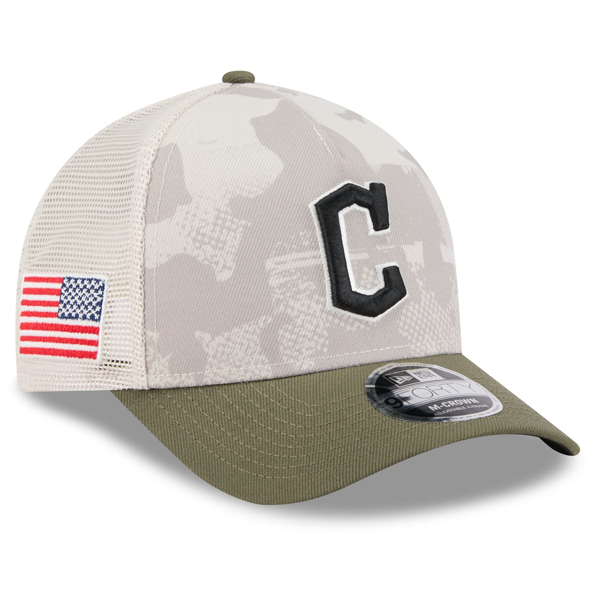 Men's New Era Light Beige/Olive Cleveland Guardians 2025 Armed Forces ...