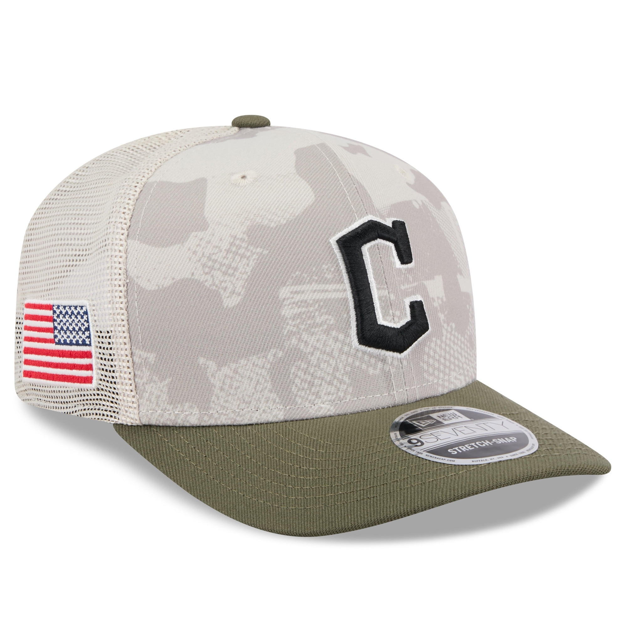Men's New Era Light Beige/Olive Cleveland Guardians 2025 Armed Forces ...