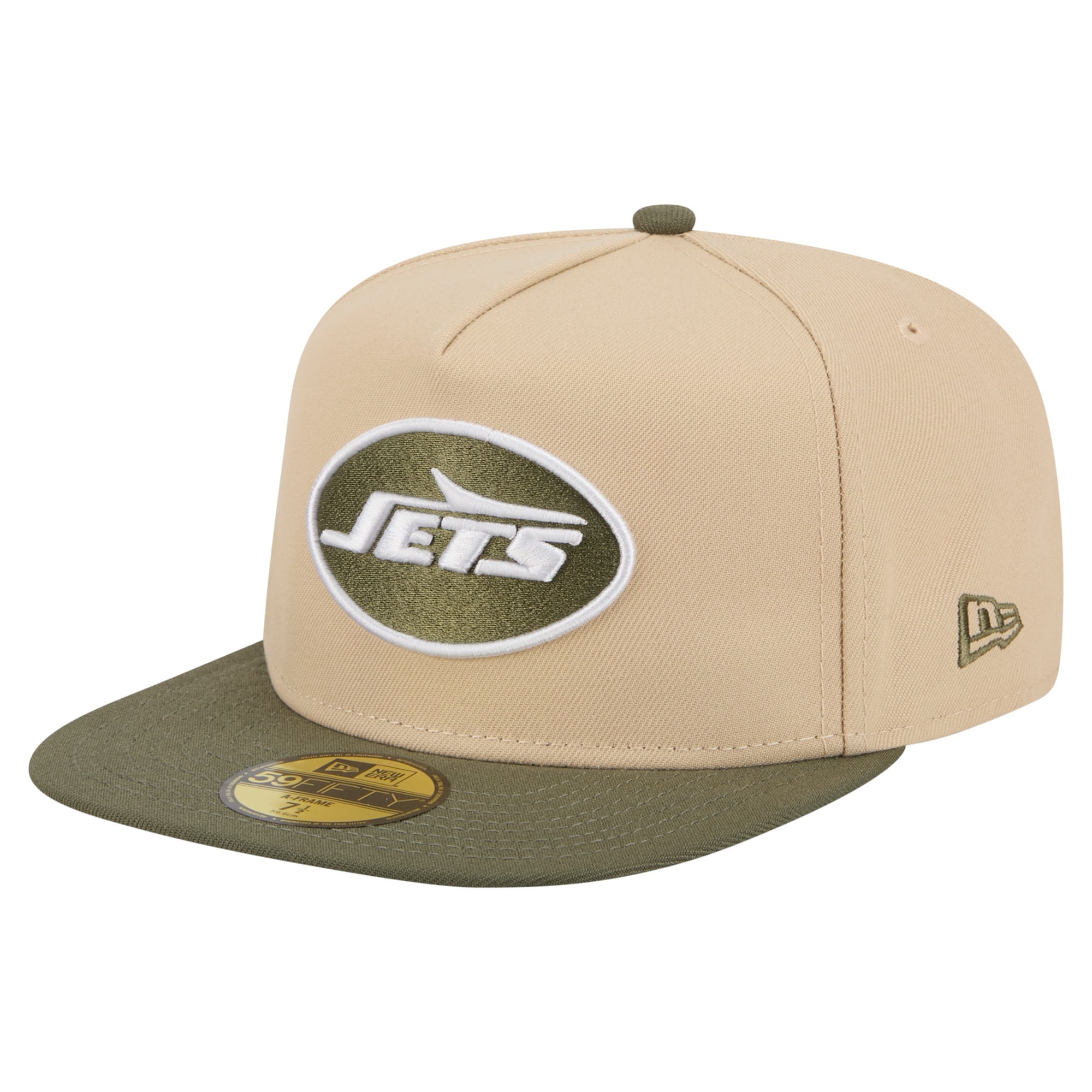 Men's New Era Light Beige/Olive New York Jets Color Pack A-Frame ...