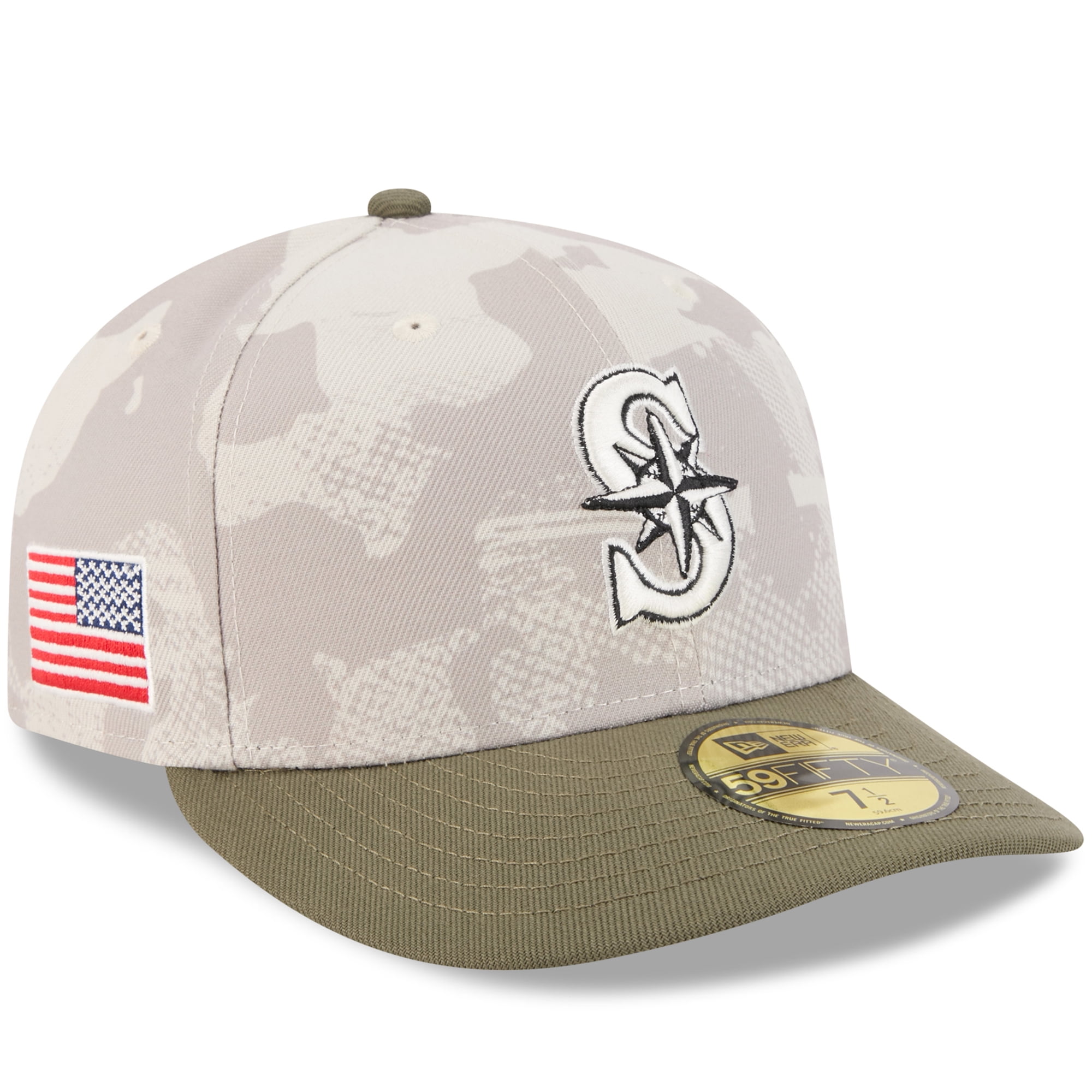 Men's New Era Light Beige/Olive Seattle Mariners 2025 Armed Forces Day ...