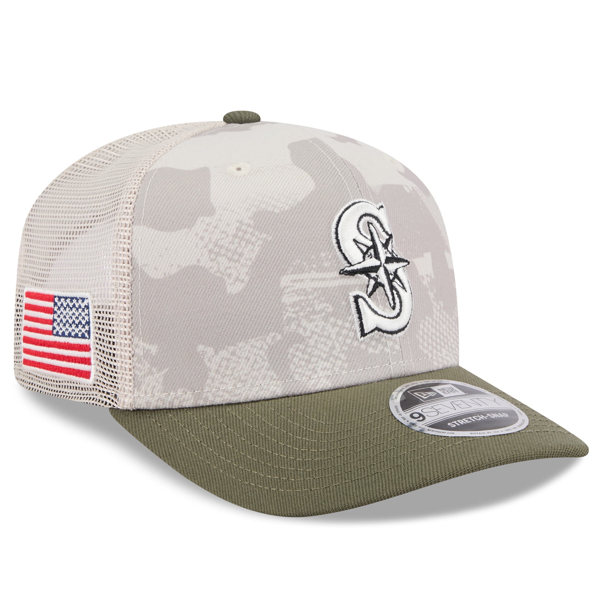 Men's New Era Light Beige/Olive Seattle Mariners 2025 Armed Forces Day ...