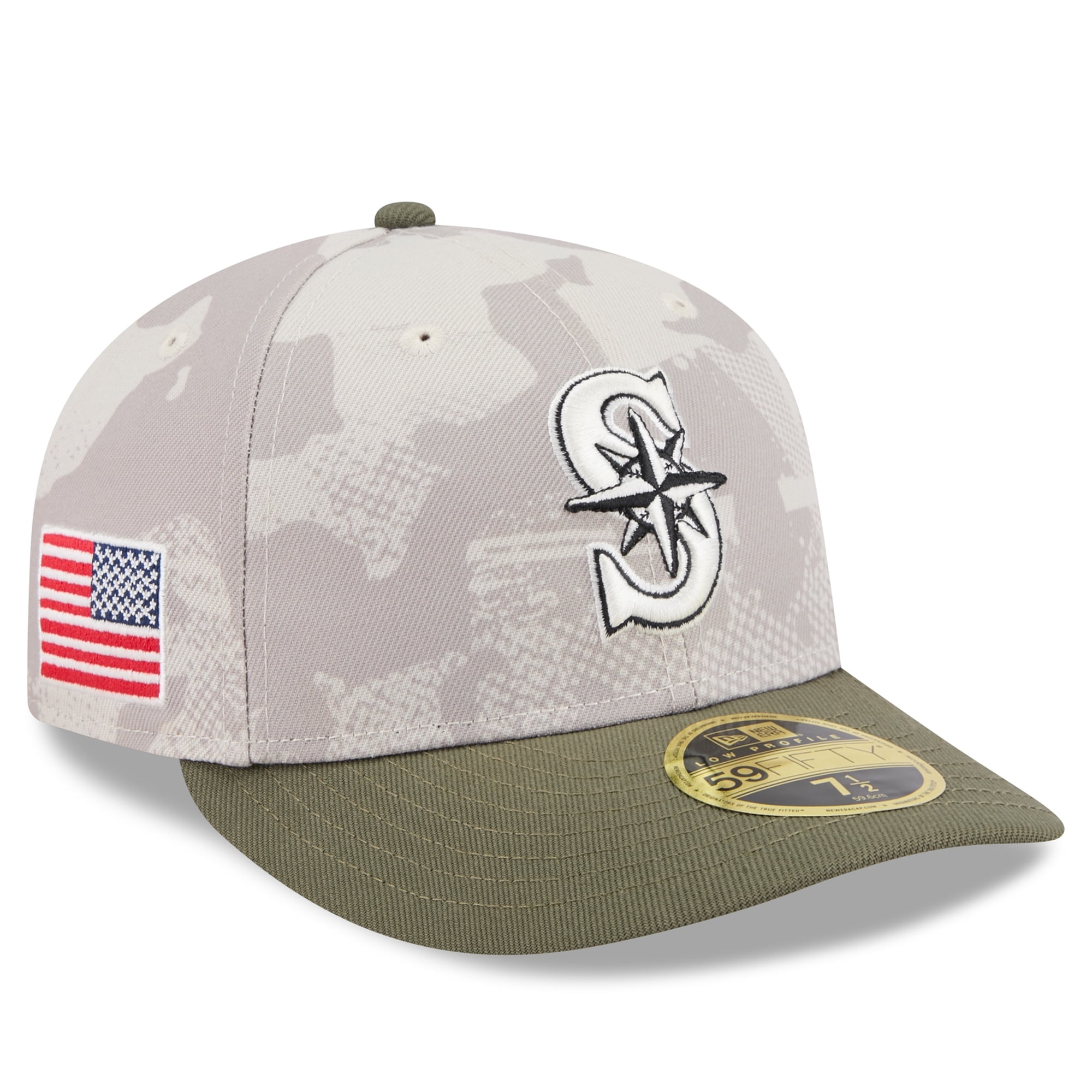 Men's New Era Light Beige/Olive Seattle Mariners 2025 Armed Forces Day ...