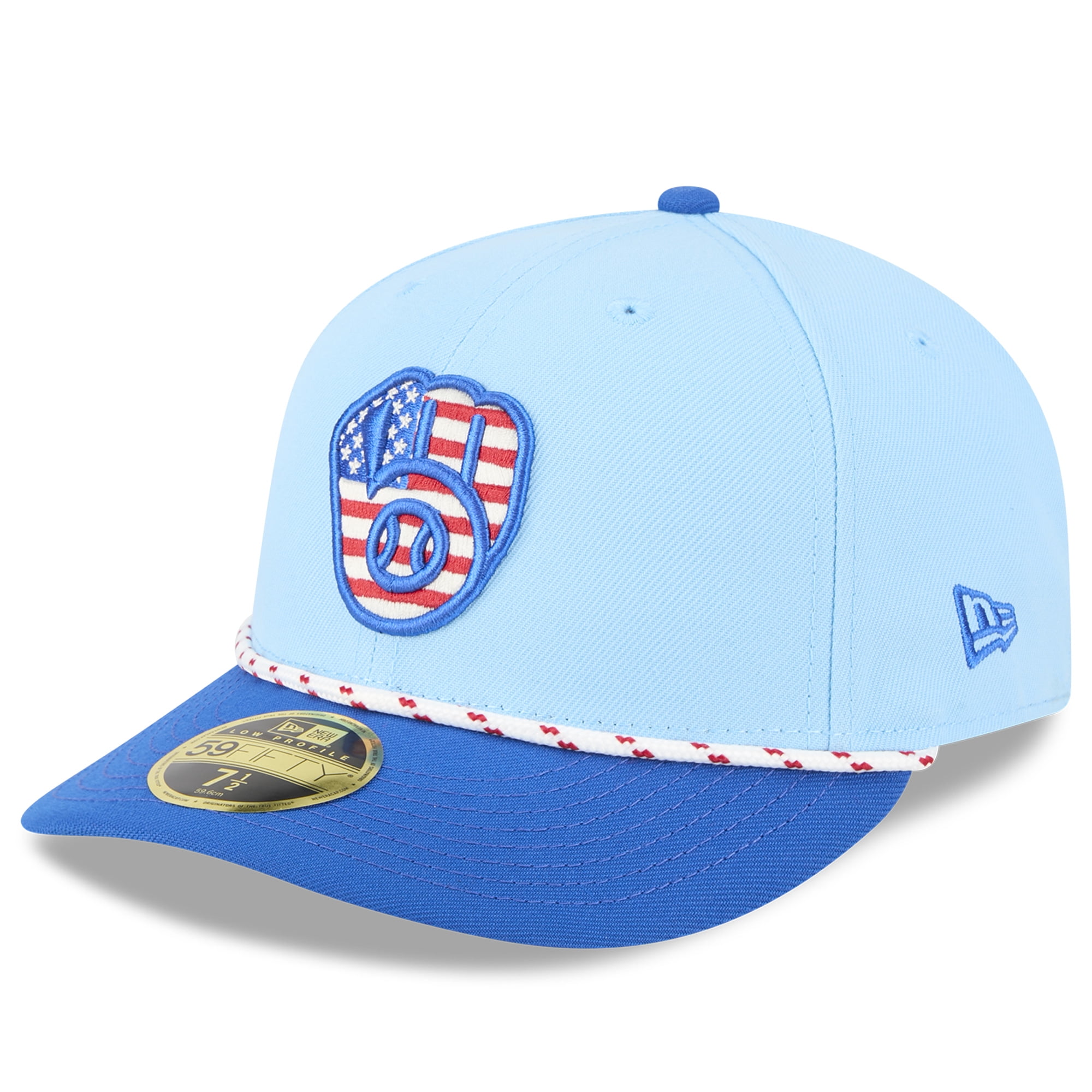 Men's New Era Light Blue/Blue Milwaukee Brewers 2025 Fourth of July Low ...