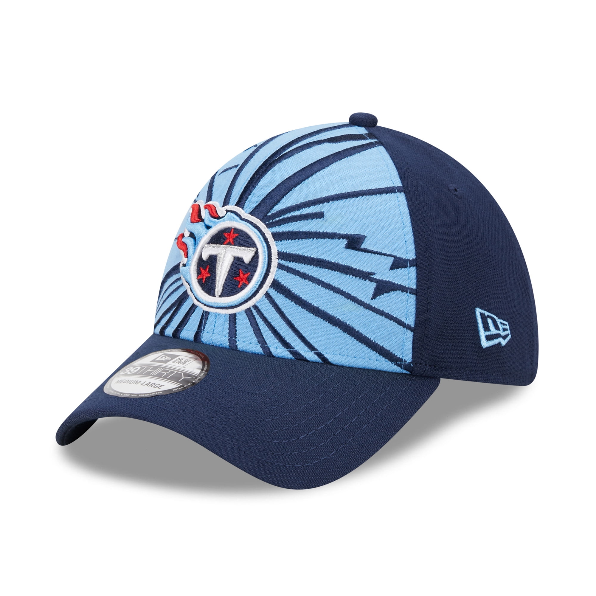 Men's New Era Light Blue/Navy Tennessee Titans Shattered 39THIRTY Flex ...