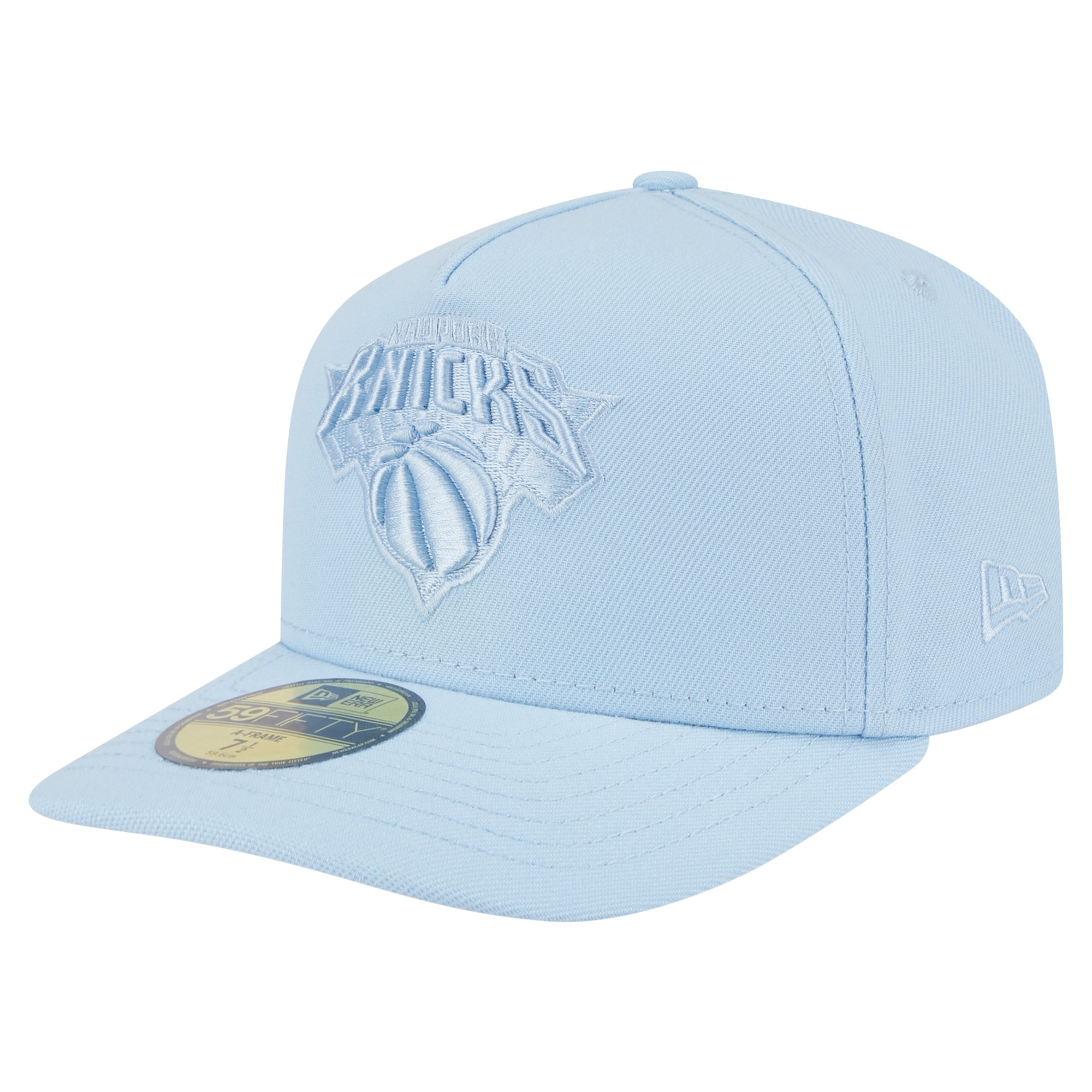 Men's New Era Light Blue New York Knicks Colorpack A-Frame Pinch Front ...