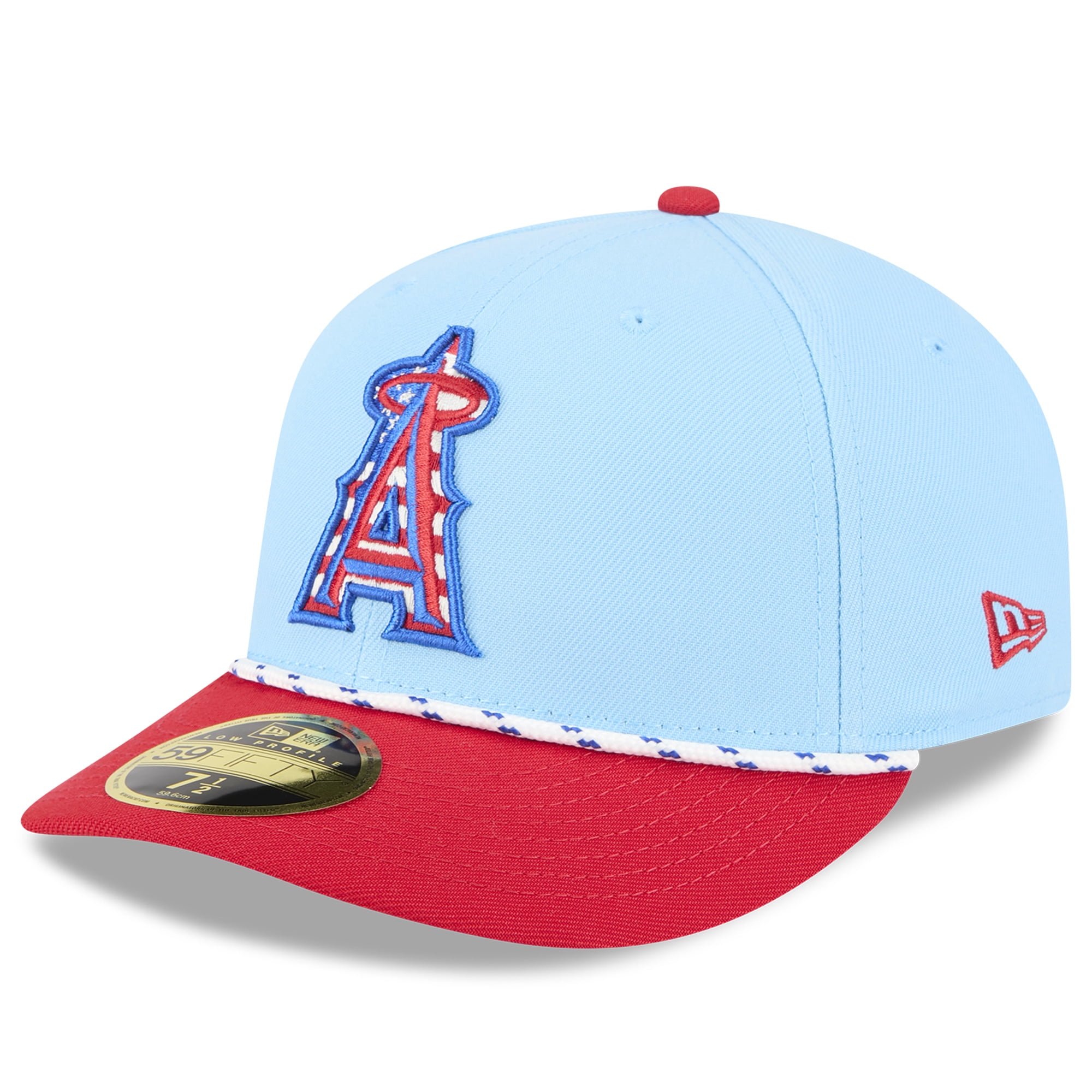 Men's New Era Light Blue/Red Los Angeles Angels 2025 Fourth of July Low ...
