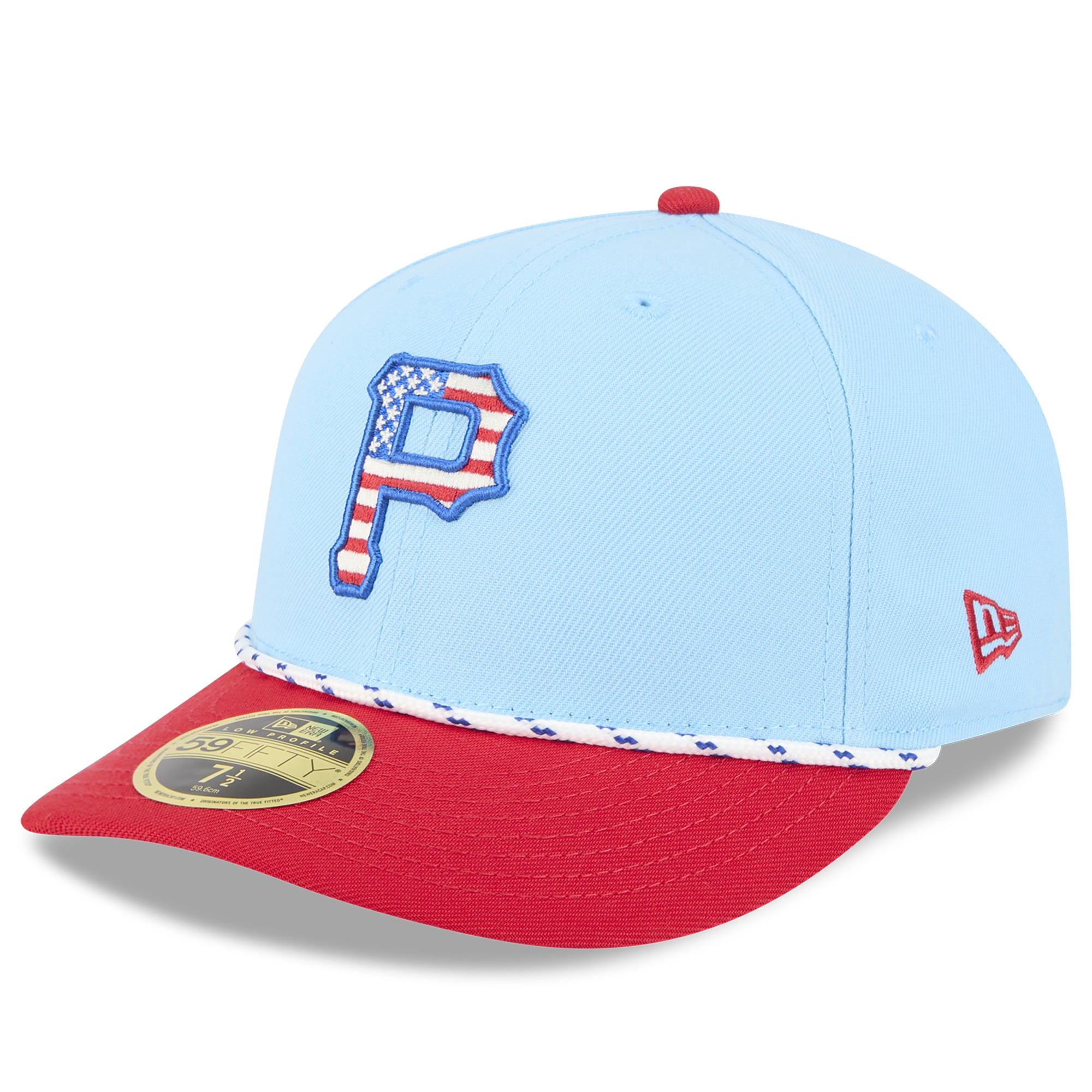 Men's New Era Light Blue/Red Pittsburgh Pirates 2025 Fourth of July Low ...