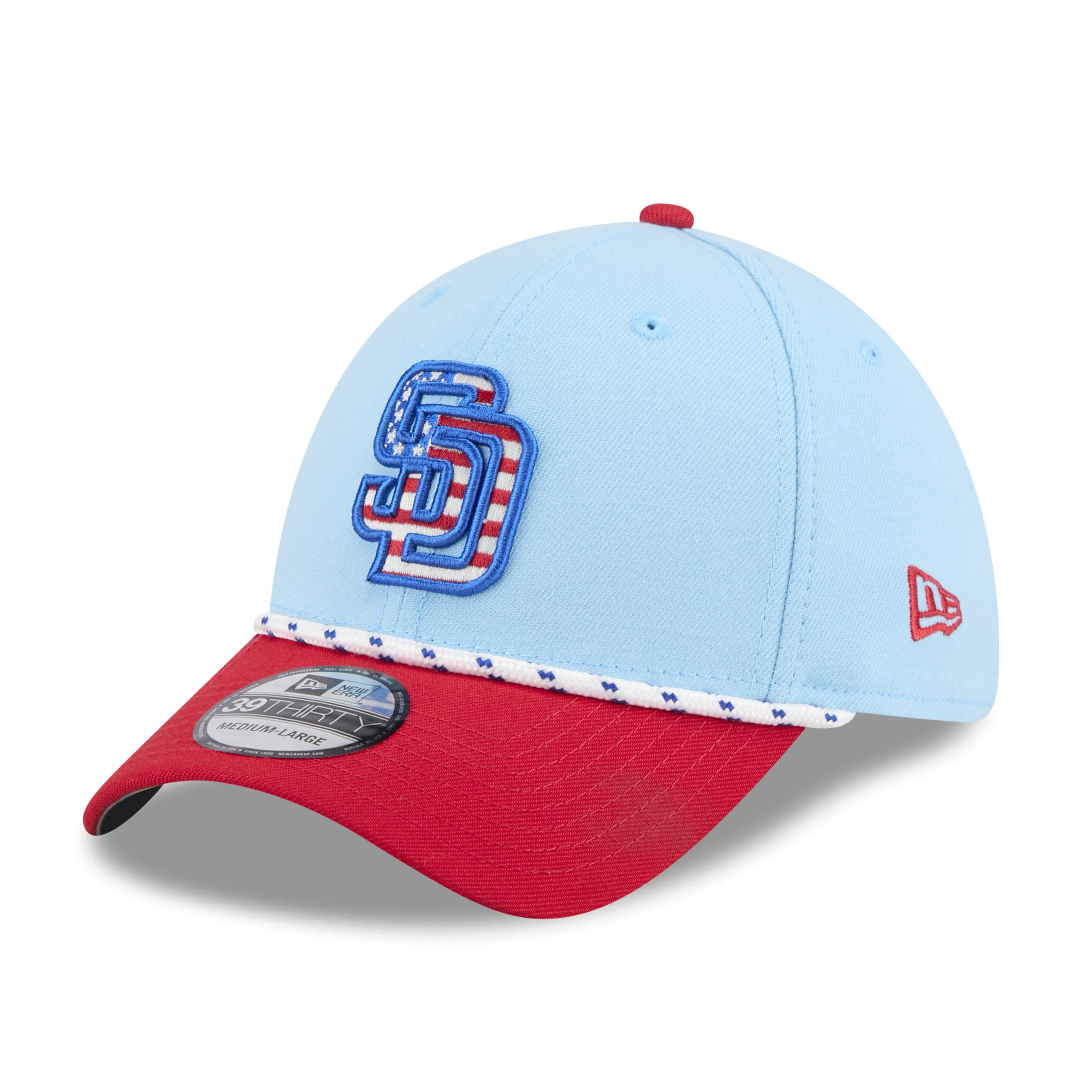 Men's New Era Light Blue/Red San Diego Padres 2025 Fourth of July ...