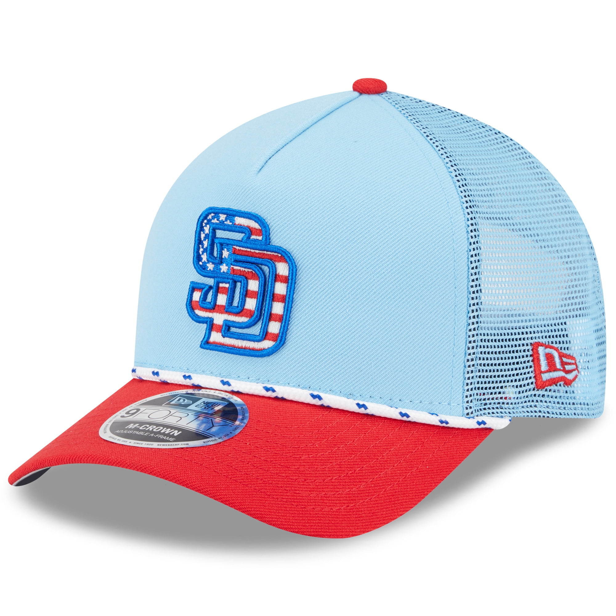 Men's New Era Light Blue/Red San Diego Padres 2025 Fourth of July ...